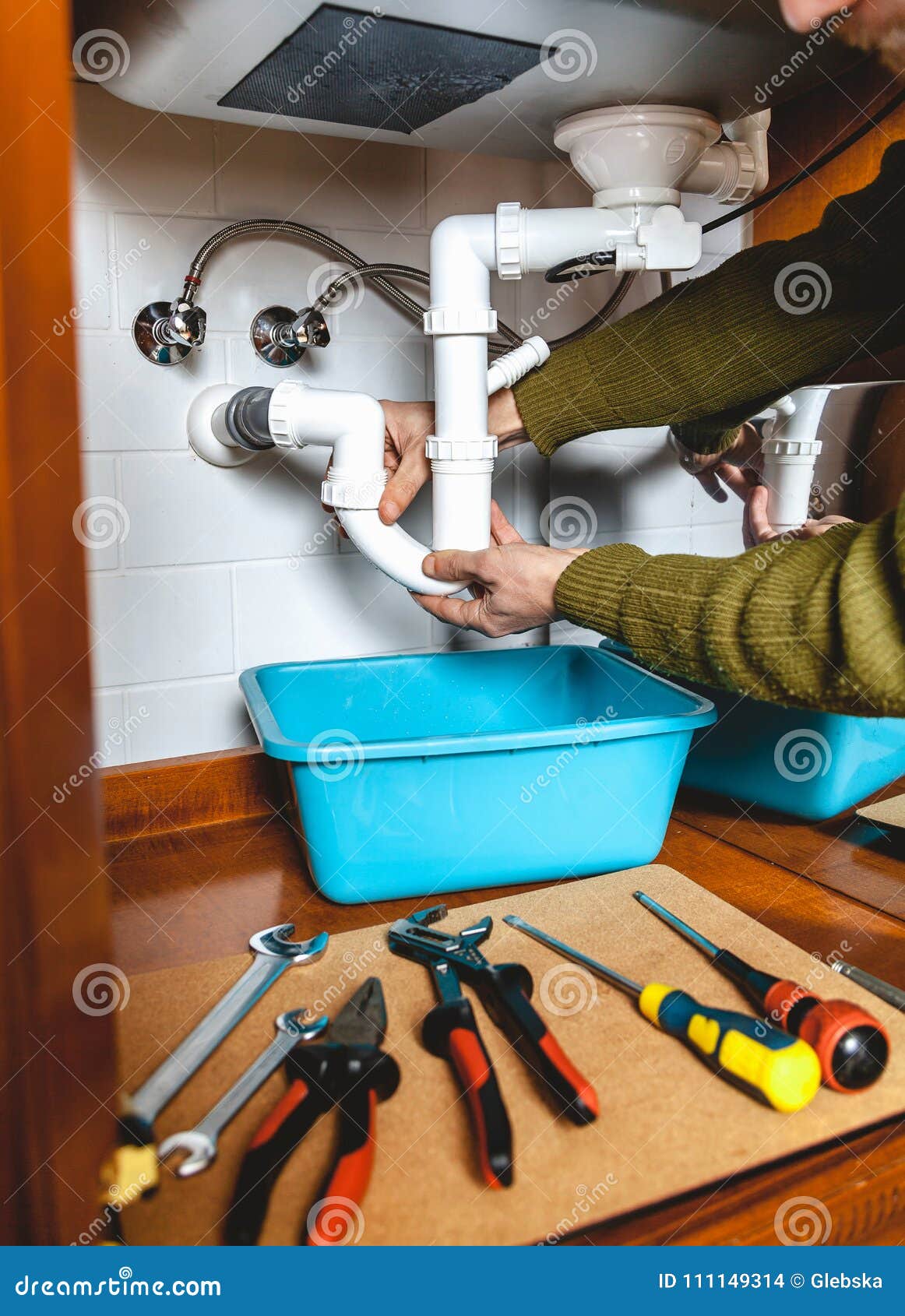 Removing Plastic Kitchen Weir System Stock Photo - Image of detail ...
