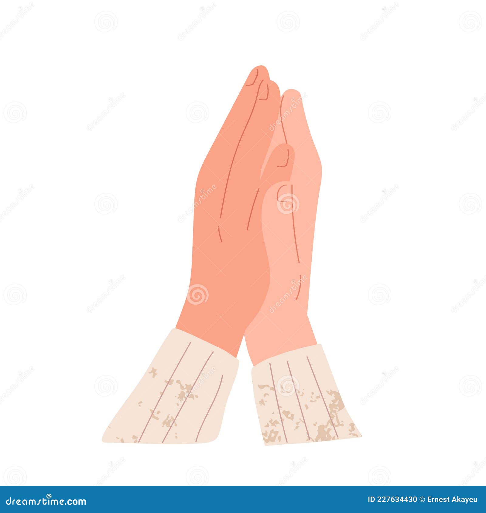 Hands Applauding and Clapping, Expressing Bravo. Prayer Palms Folded ...
