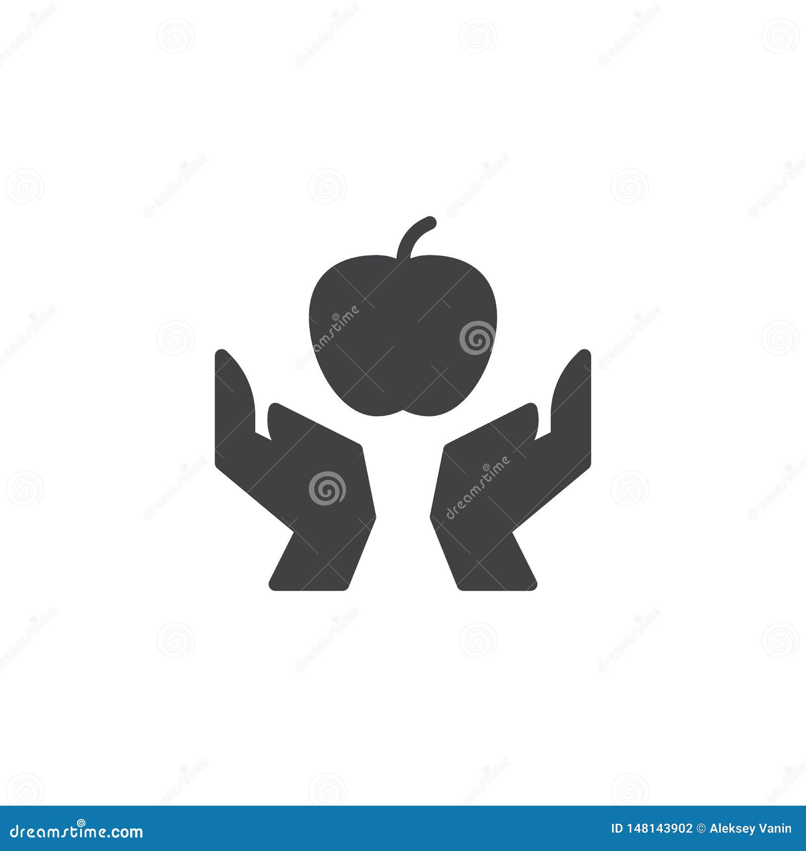 Hands with Apple Vector Icon Stock Vector - Illustration of graphics ...