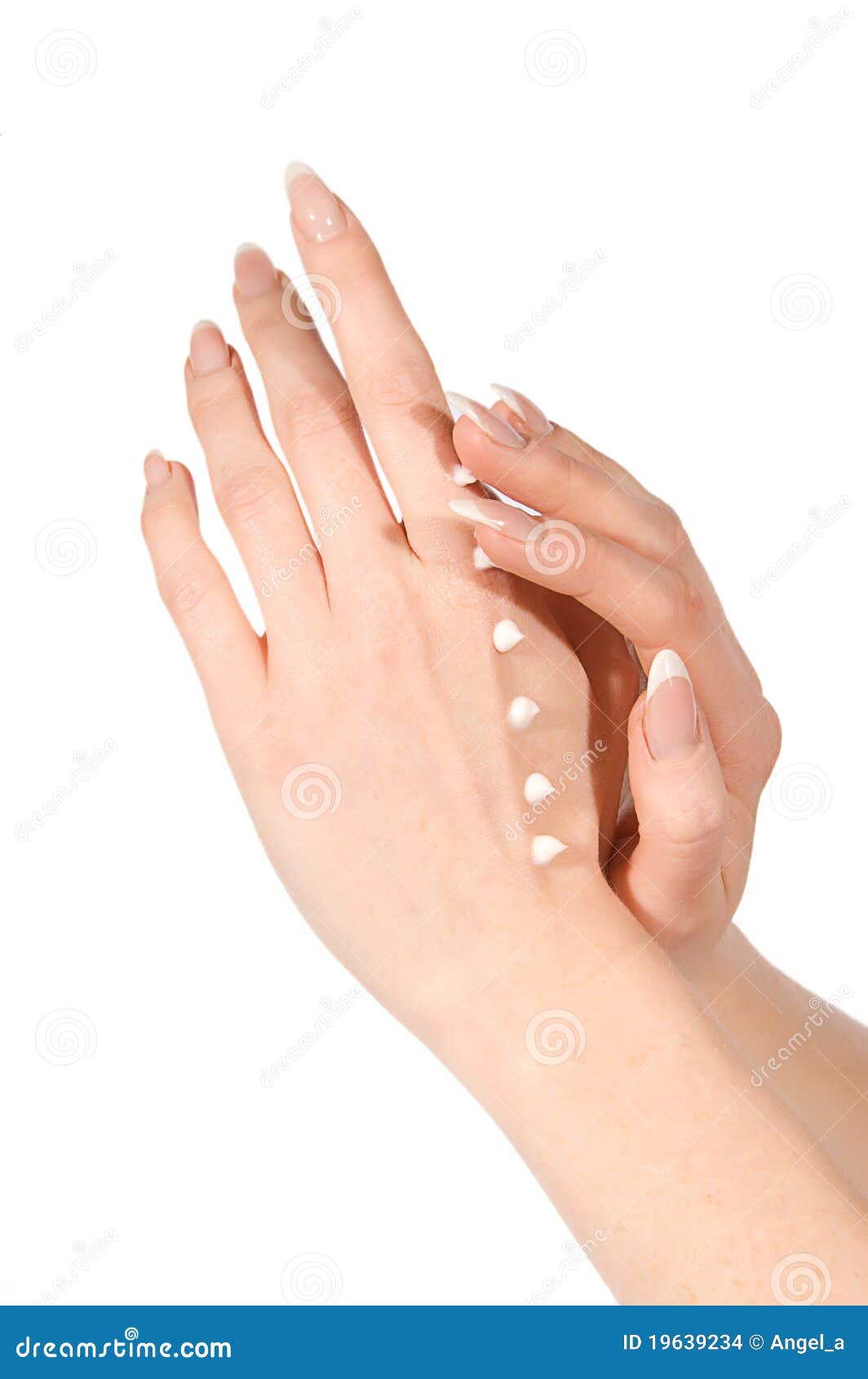Hands applying cream stock photo. Image of manicured - 19639234