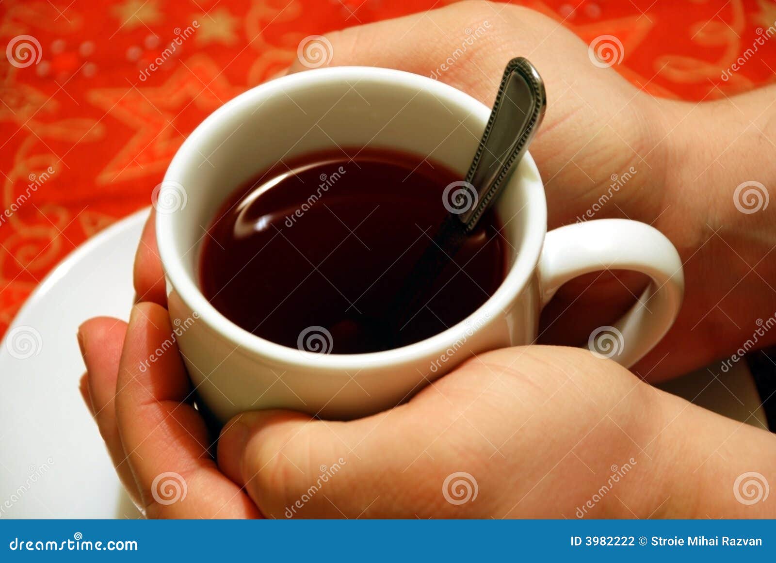 Hands around a cup of tea stock photo. Image of drink - 3982222
