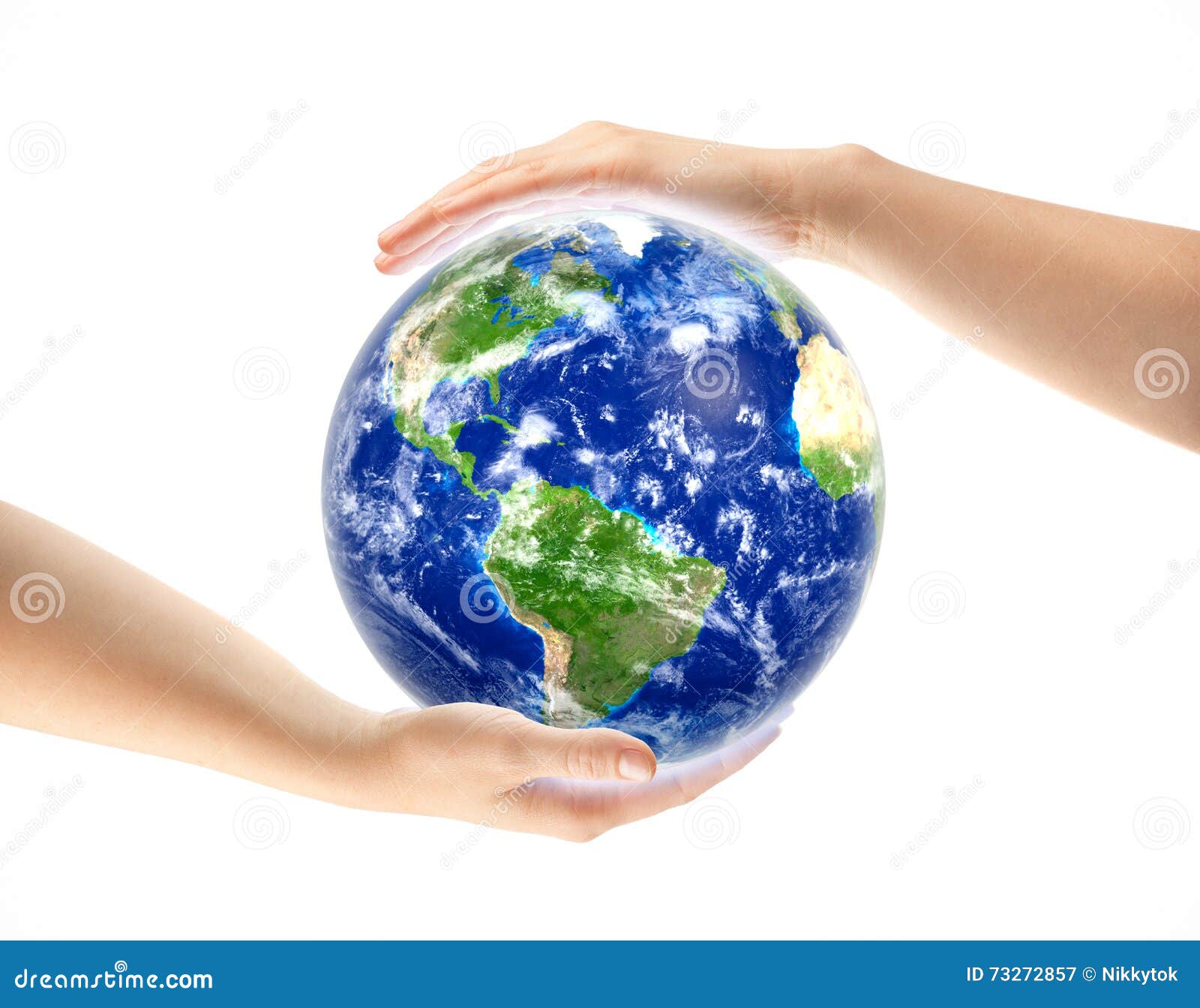 Hands Around Earth Globe Isolated on White Stock Image - Image of globe ...
