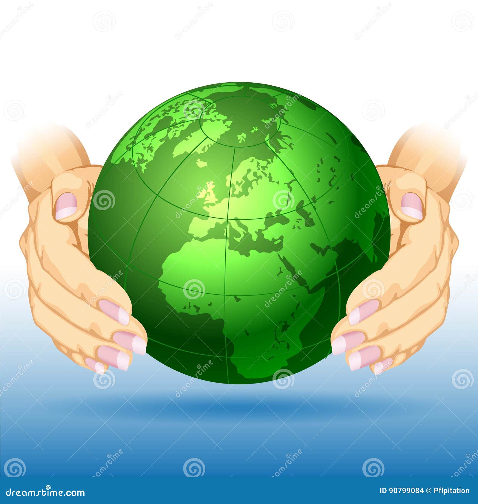 Hands around earth stock vector. Illustration of circle - 90799084