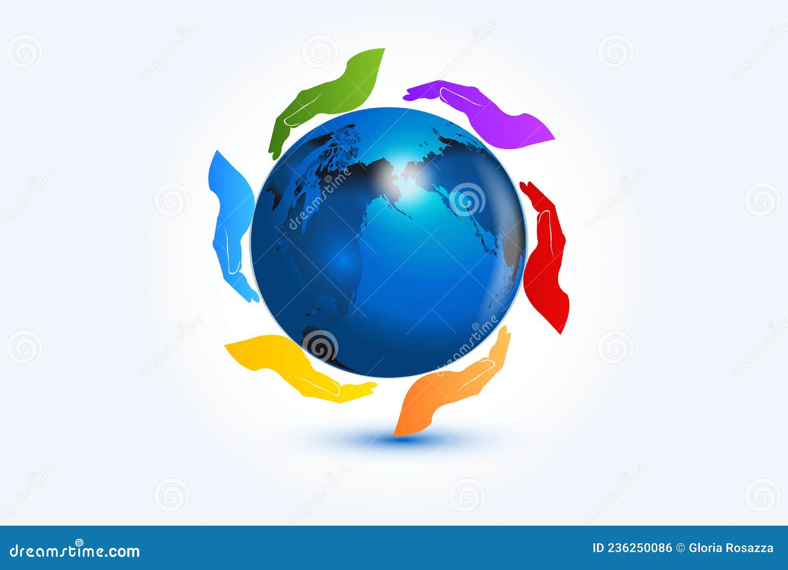 Hands Around a Global World Map Logo Vector Web Image Stock Vector ...