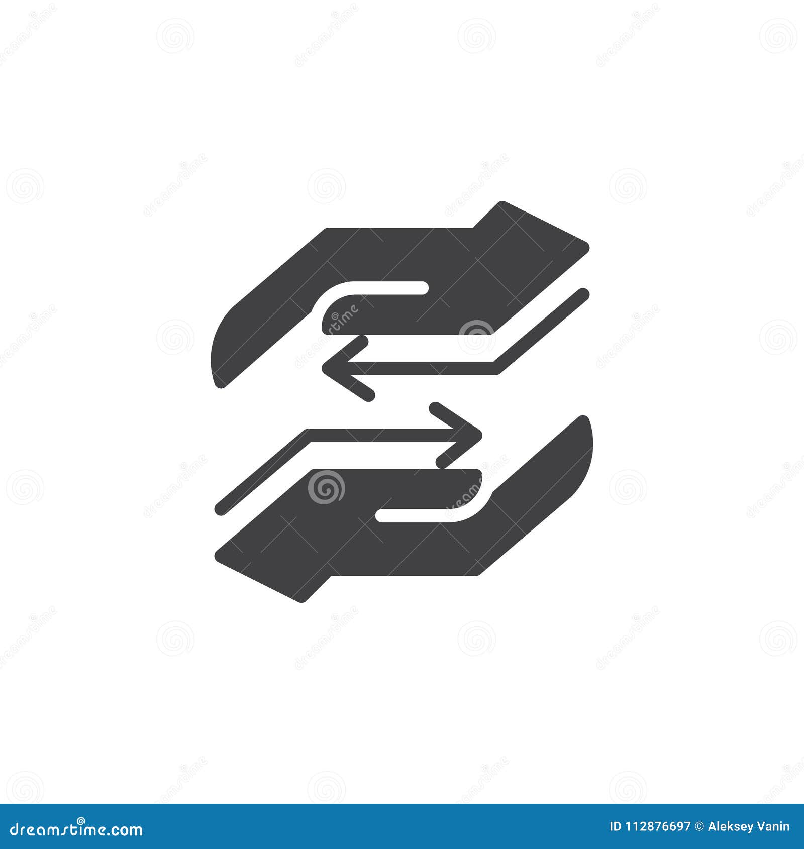 Hands with Arrows Vector Icon Stock Vector - Illustration of vector ...