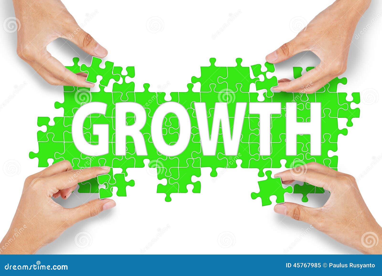 Hands Assemble Growth Puzzle Stock Illustration - Illustration of ...