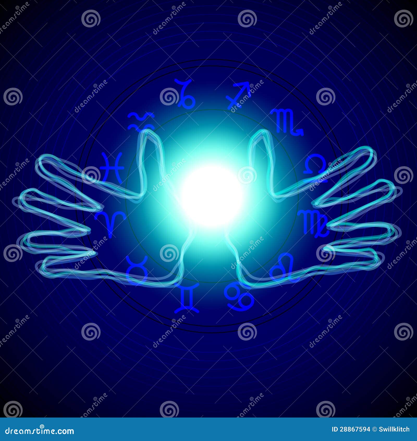Hands with astrology signs stock vector. Illustration of human - 28867594