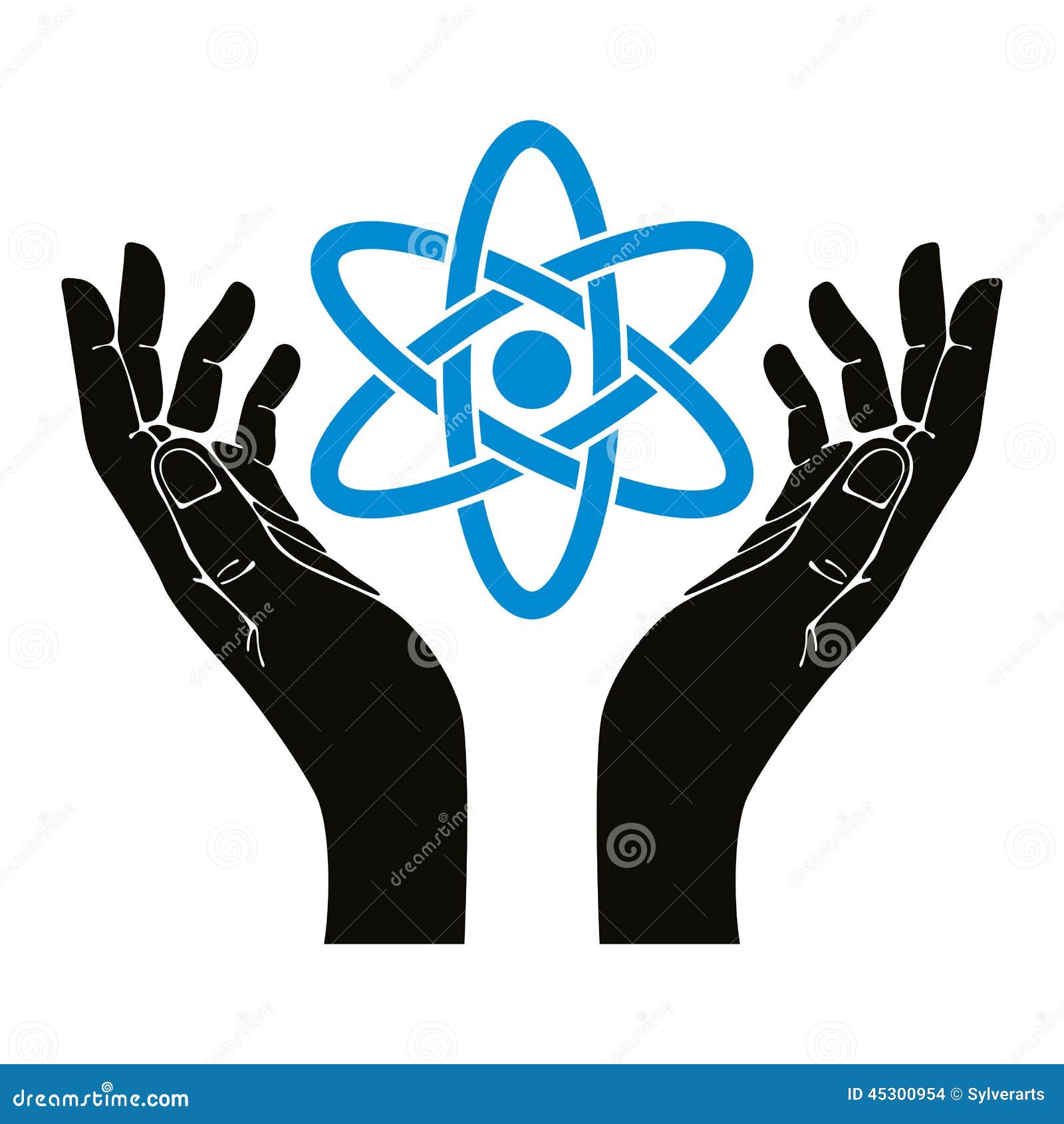 Hands with Atom Vector Symbol. Stock Vector - Illustration of molecule ...