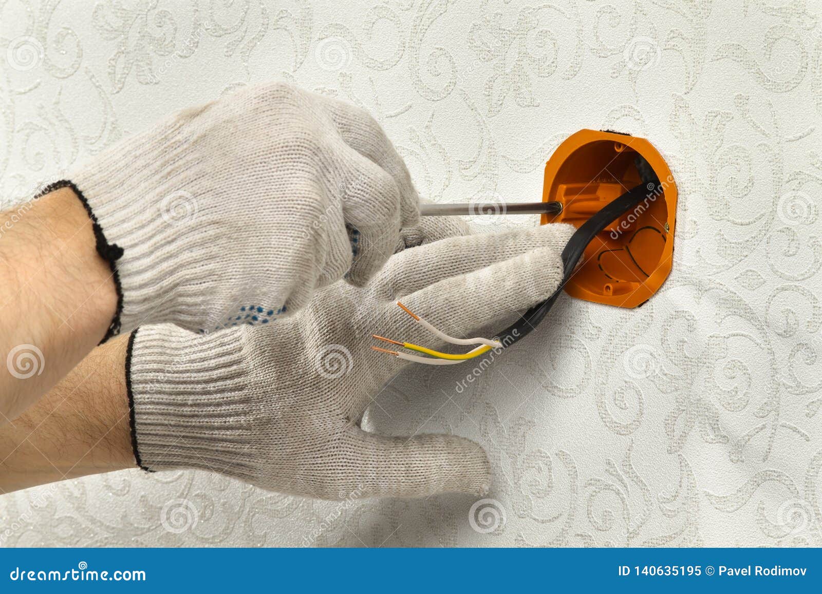 Place For Electrical Jack To Be Installed In To Wall Royalty-Free Stock ...