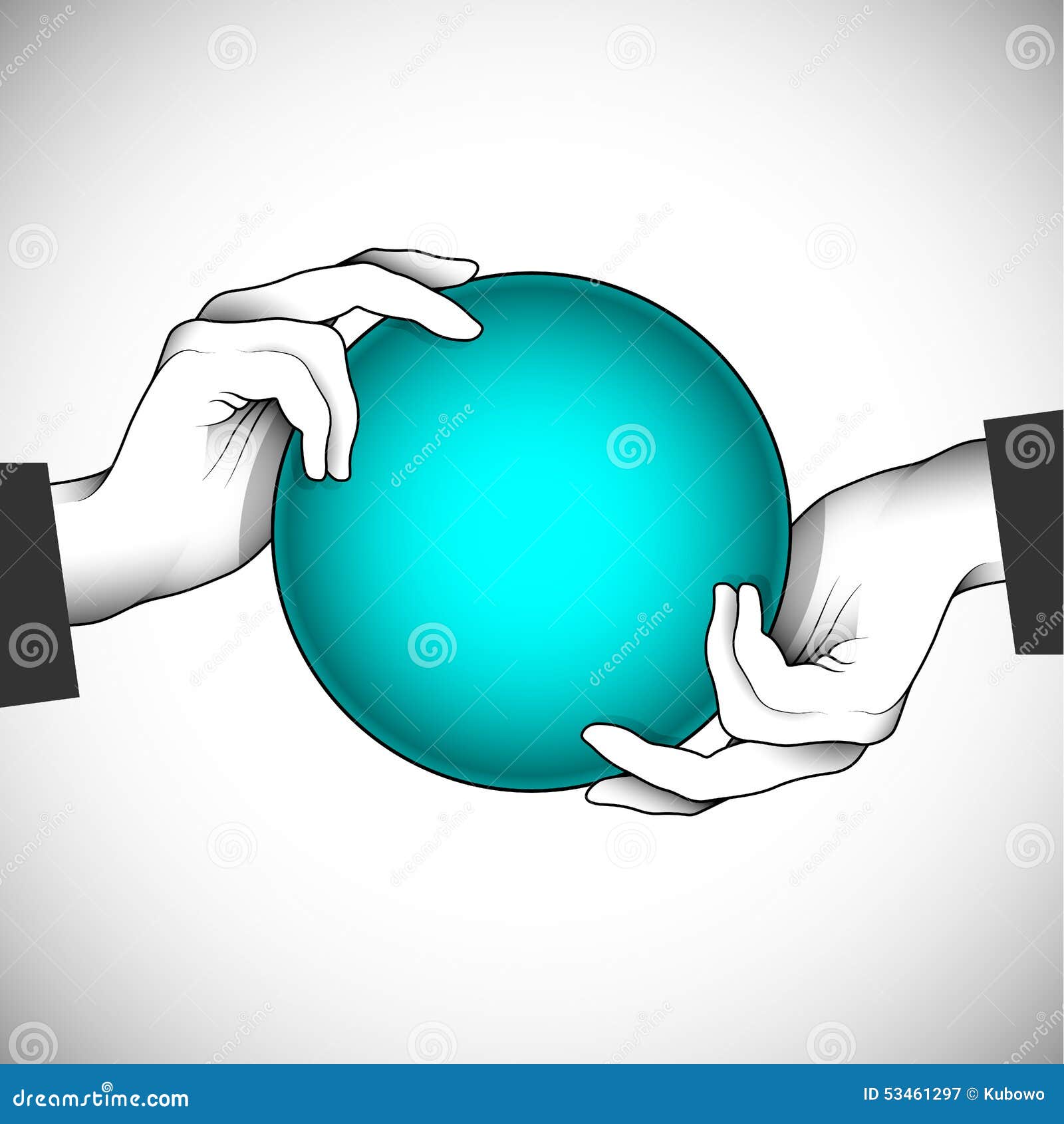 2Hands and ball stock vector. Illustration of circle - 53461297