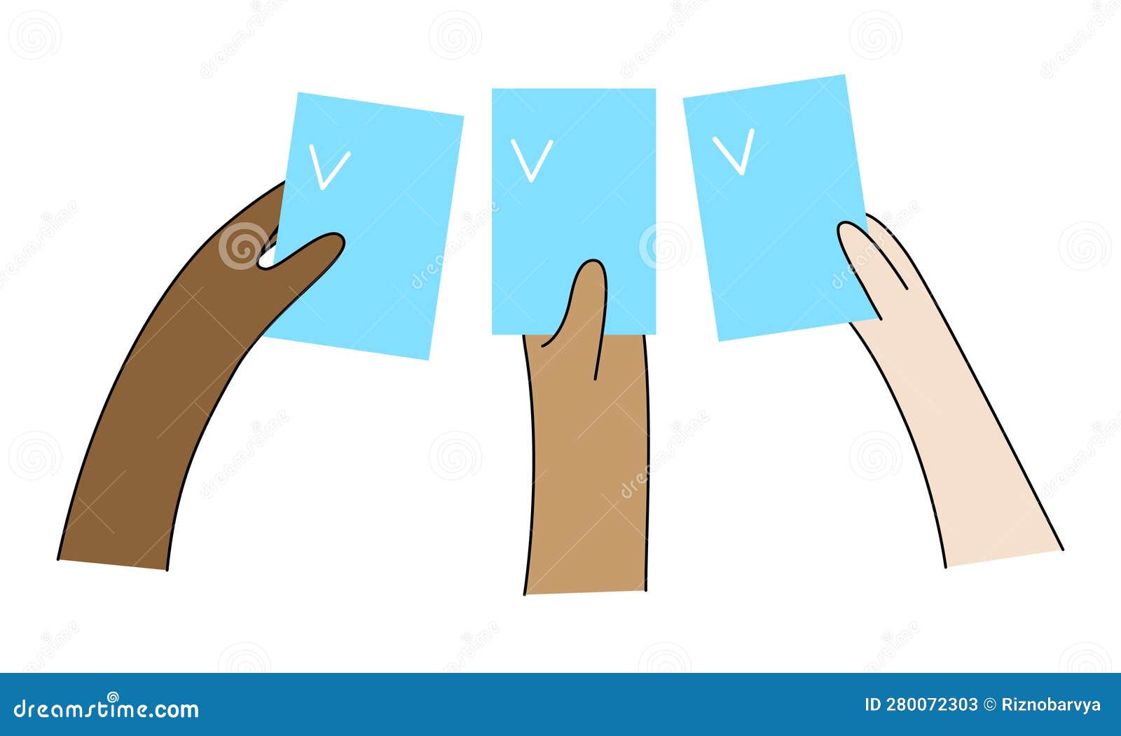 Hands with Ballot Papers. the Voting Process, Democracy Concept. Simple ...