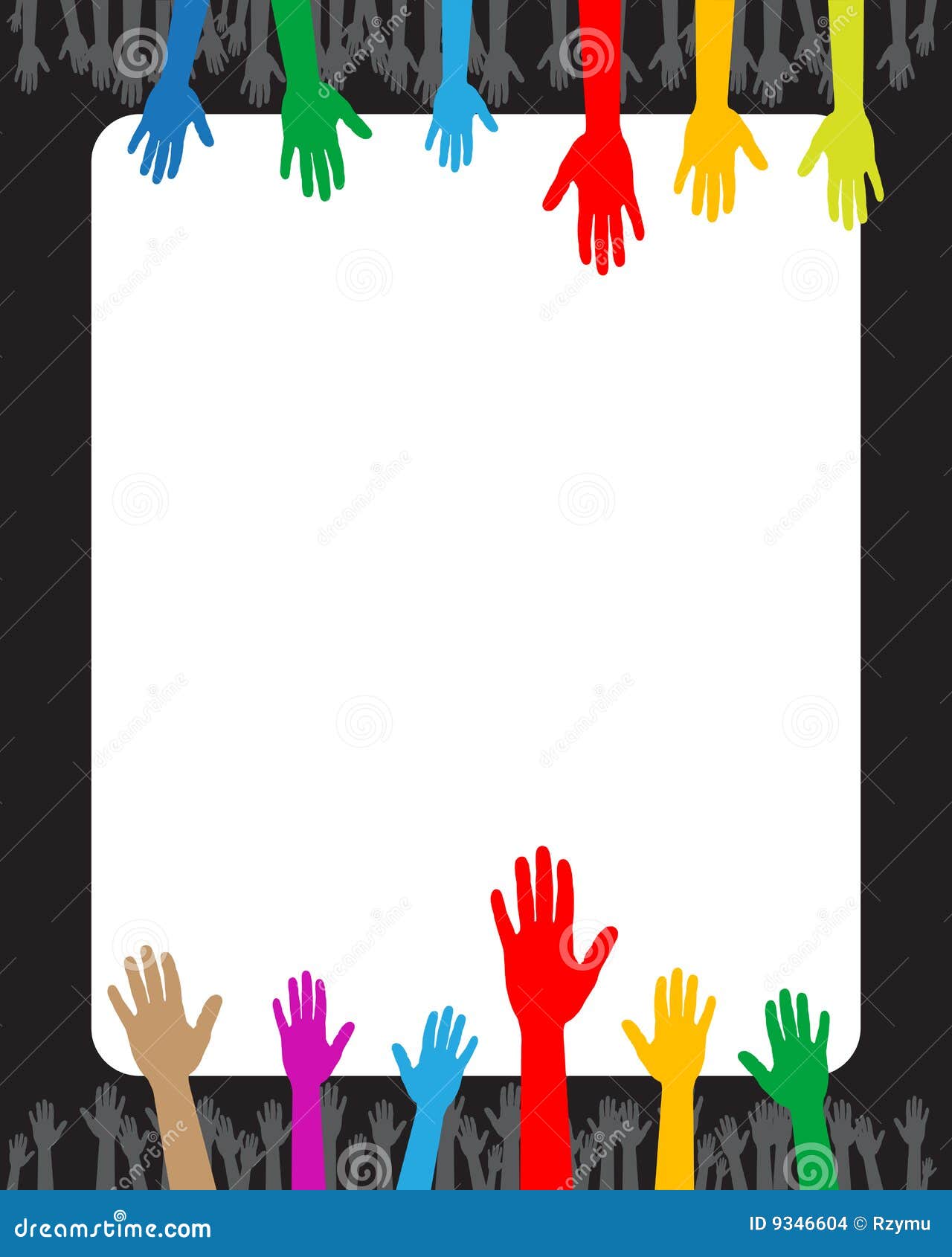 Hands and banner stock vector. Illustration of help, learn - 9346604