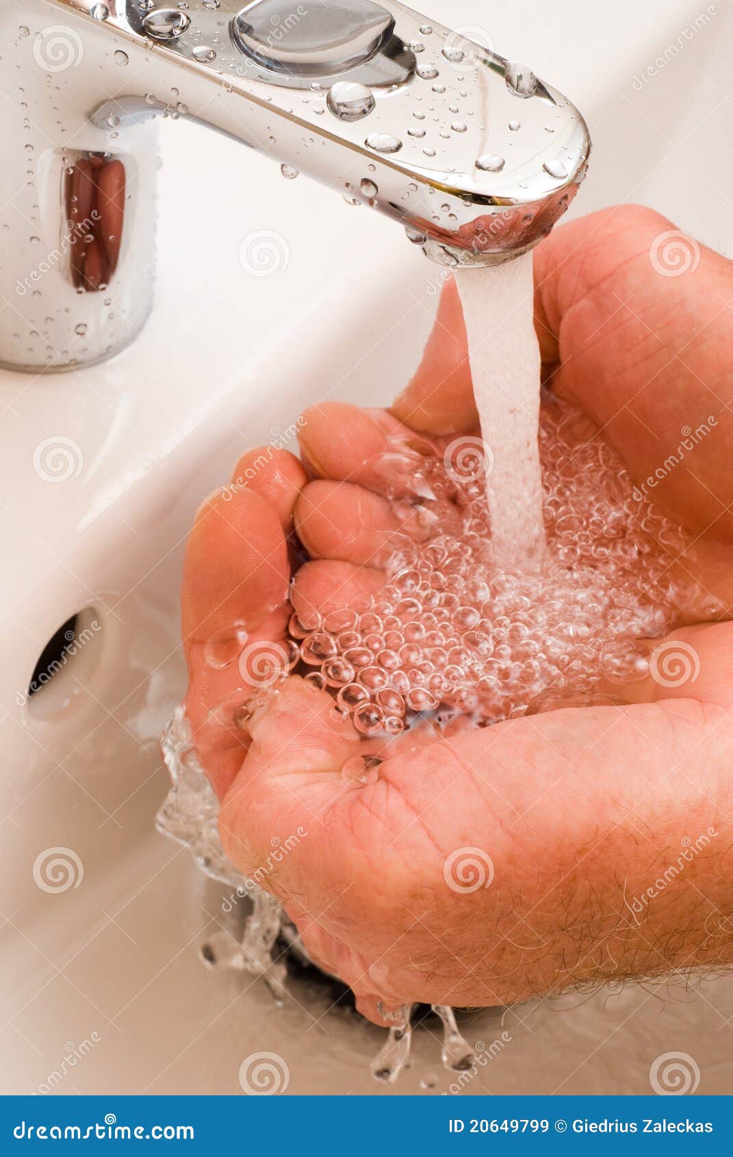 Hands Being Washed Under Stream of Water Stock Image - Image of health ...