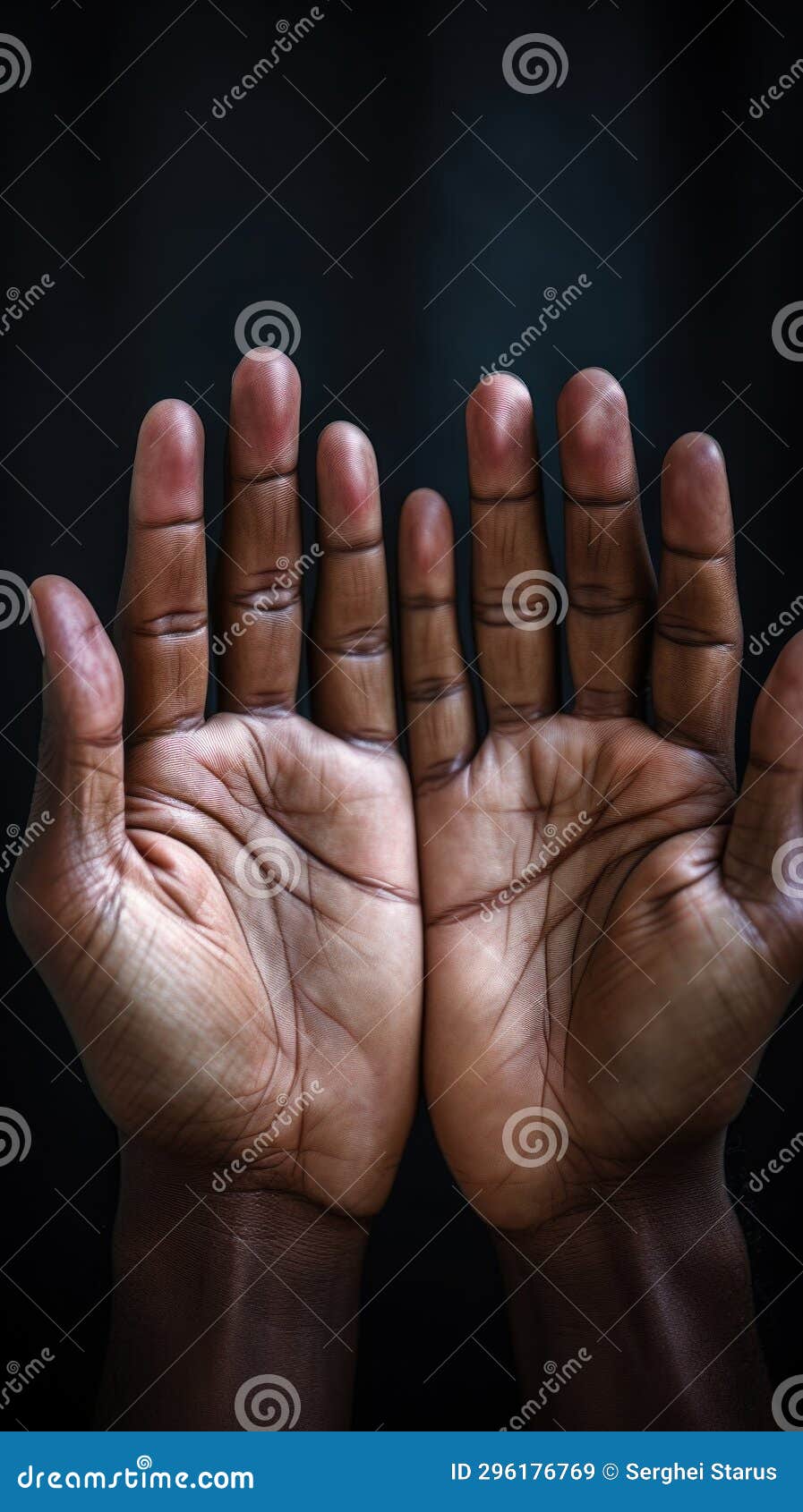 Hands of a black man, AI stock image. Image of black - 296176769