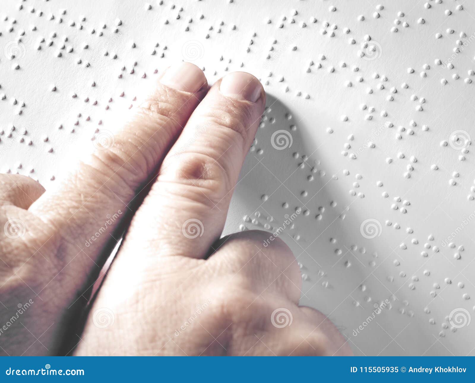 Hands of a Blind Person Reading Some Braille Text Touching the Relief ...