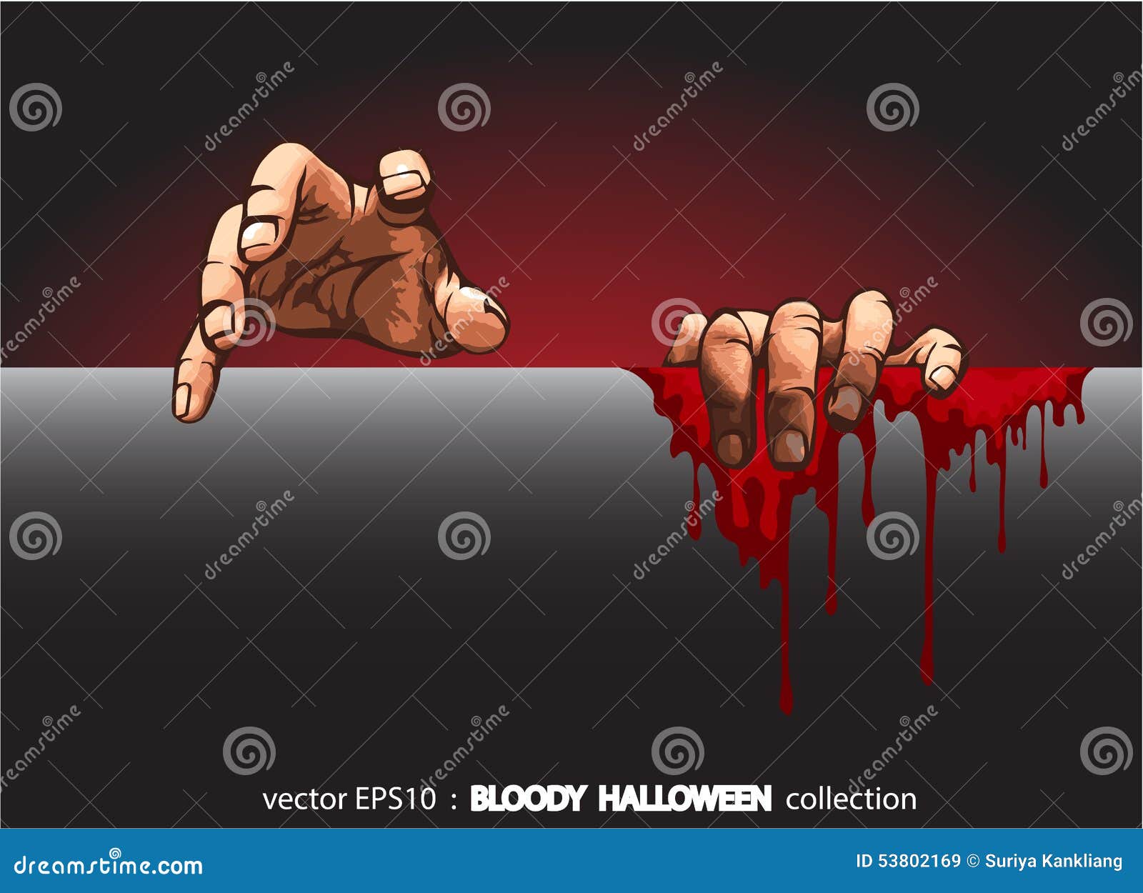 Hands and the blood stock vector. Illustration of vector - 53802169