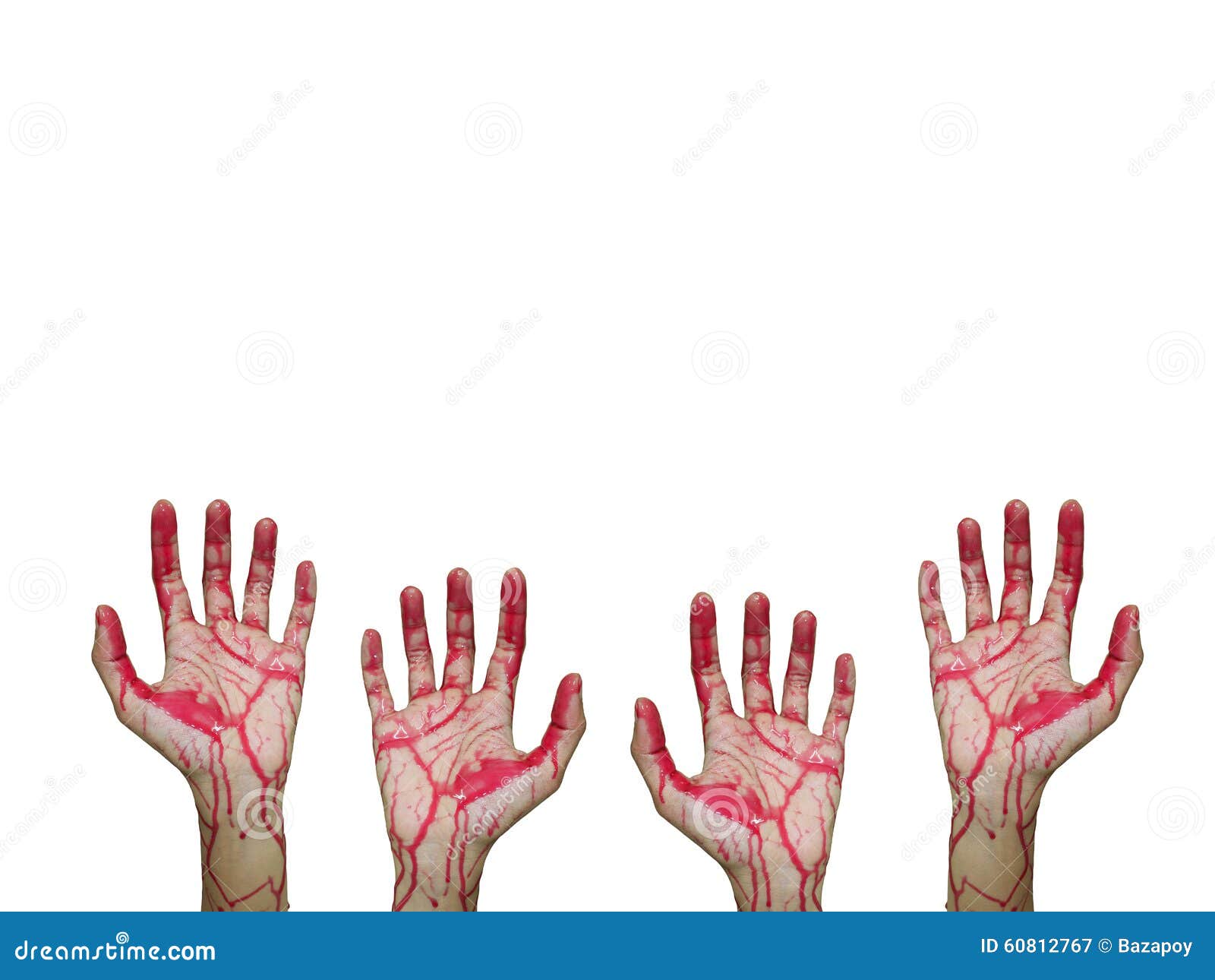 Hands Blood on White Background Stock Image - Image of dead, open: 60812767