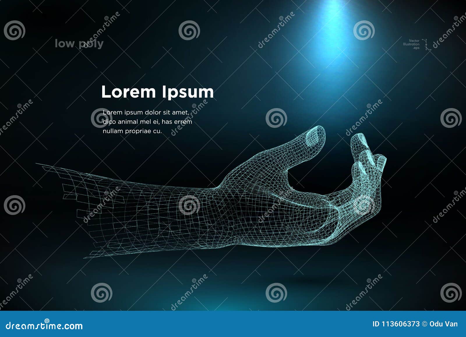 Hands wireframe vector stock vector. Illustration of wire - 113606373