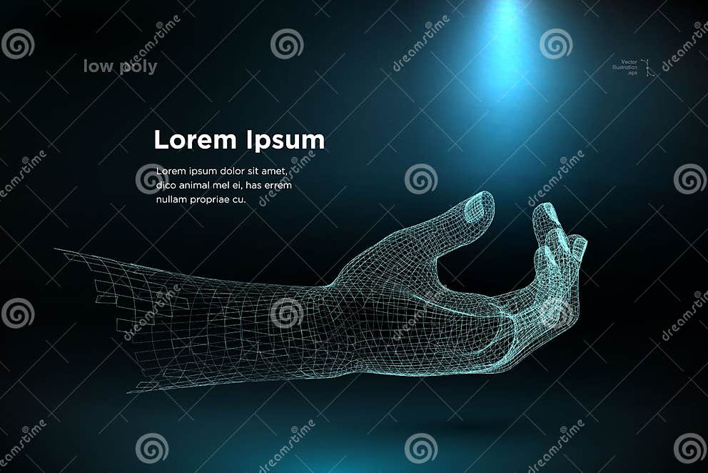 Hands wireframe vector stock vector. Illustration of wire - 113606373