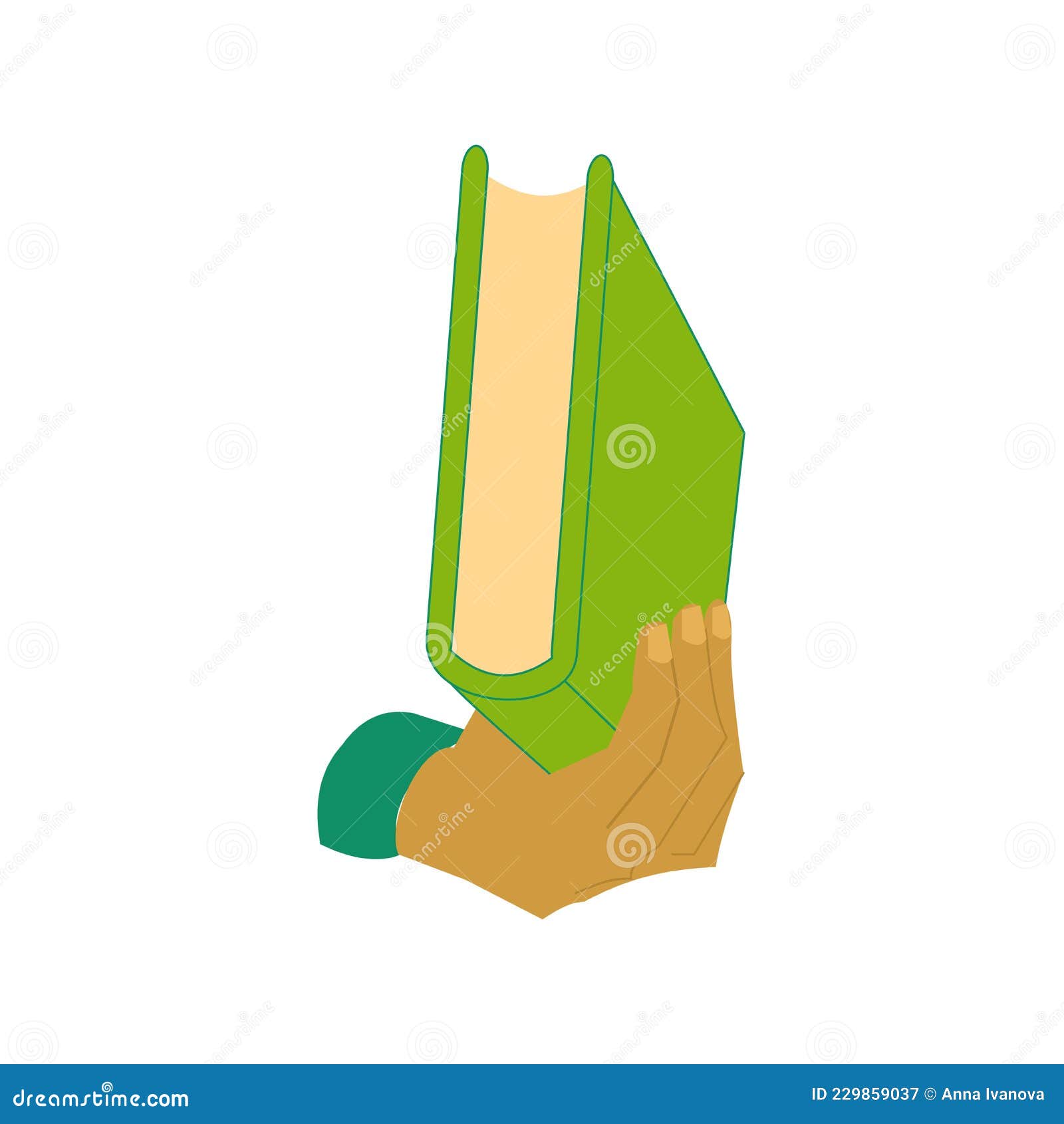 Hands with Book Flat Vector Illustration Stock Vector - Illustration of ...