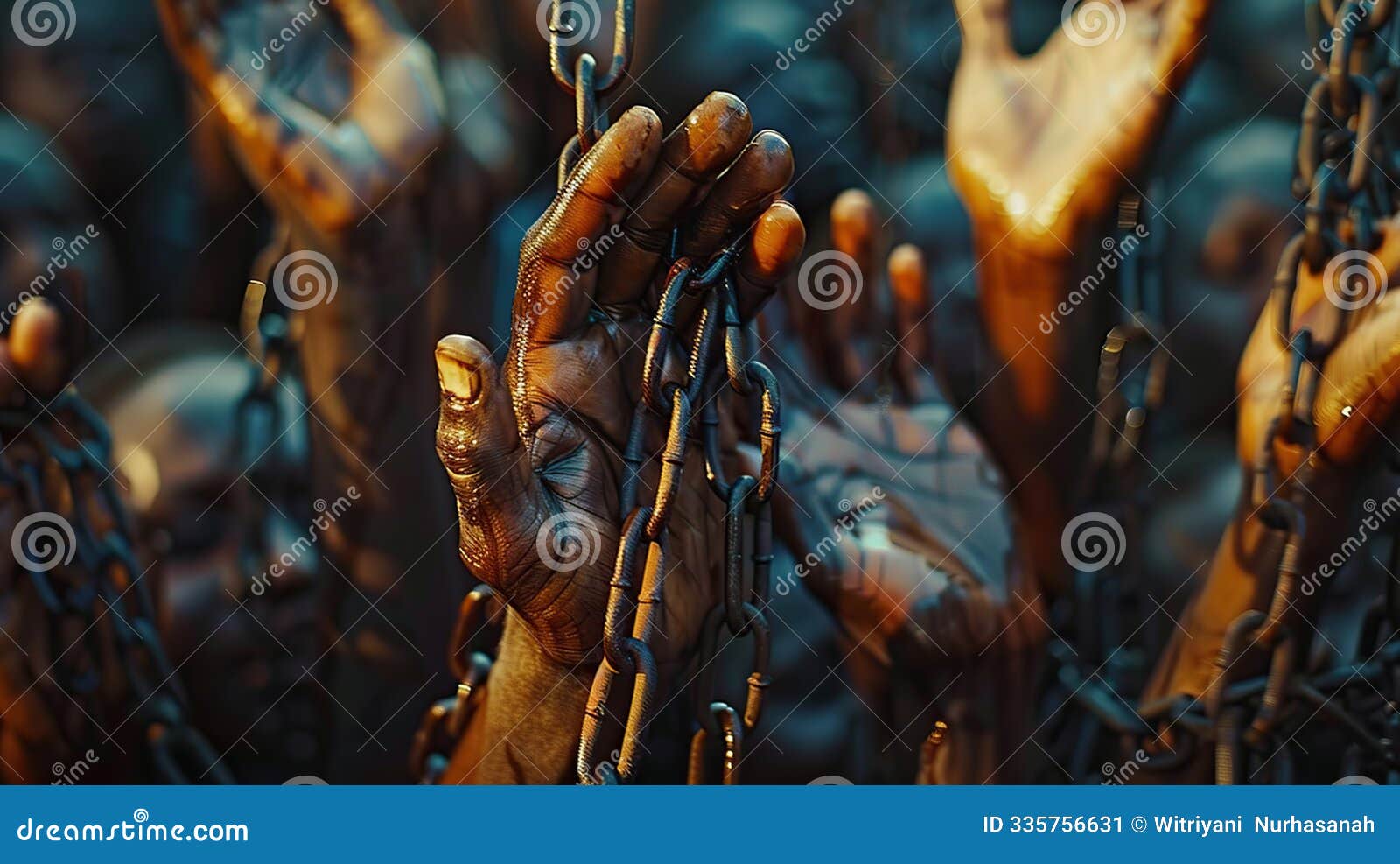Hands Bound by Chains stock illustration. Illustration of chains ...