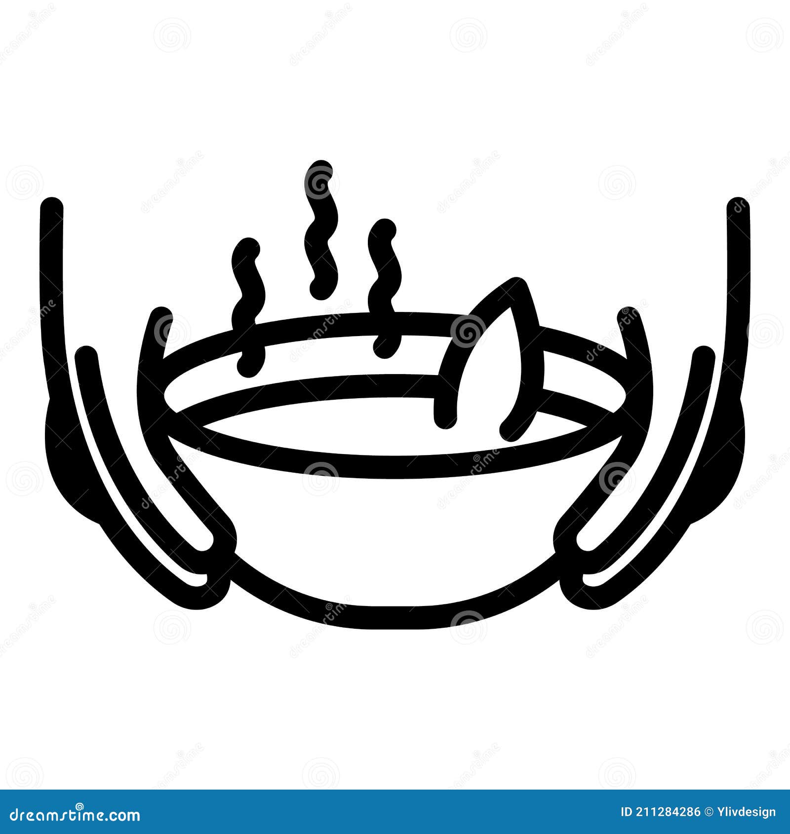 Hands Bowl Icon, Outline Style Stock Vector - Illustration of poverty ...