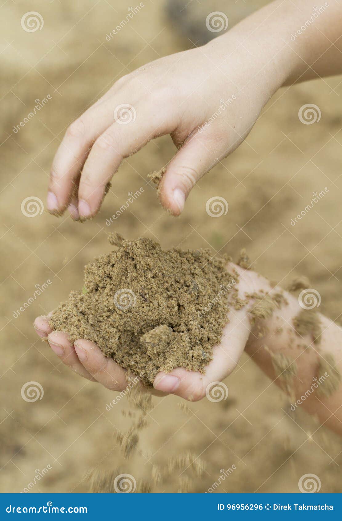 Hands of Child Playing in the Sand Stock Photo - Image of holiday ...