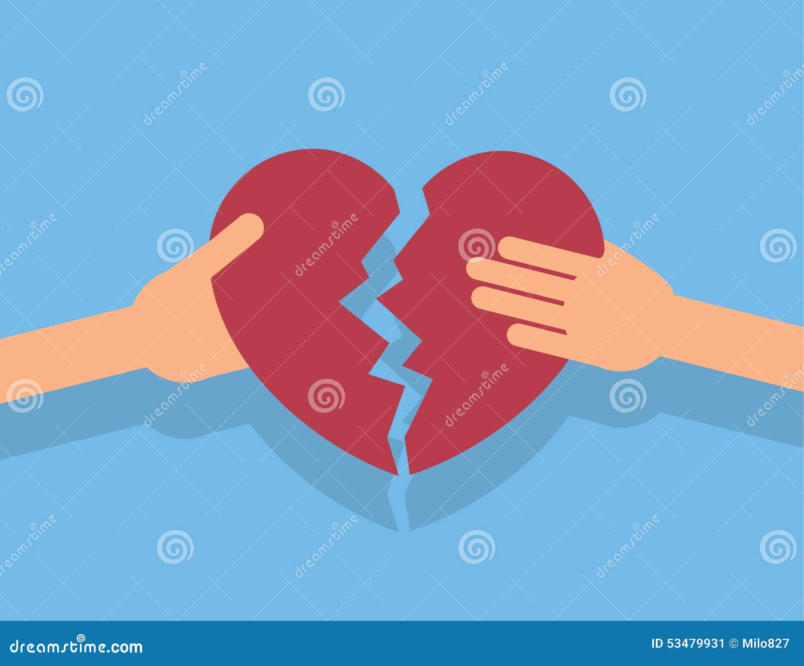 Hands Breaking Apart Heart stock vector. Image of date - 53479931