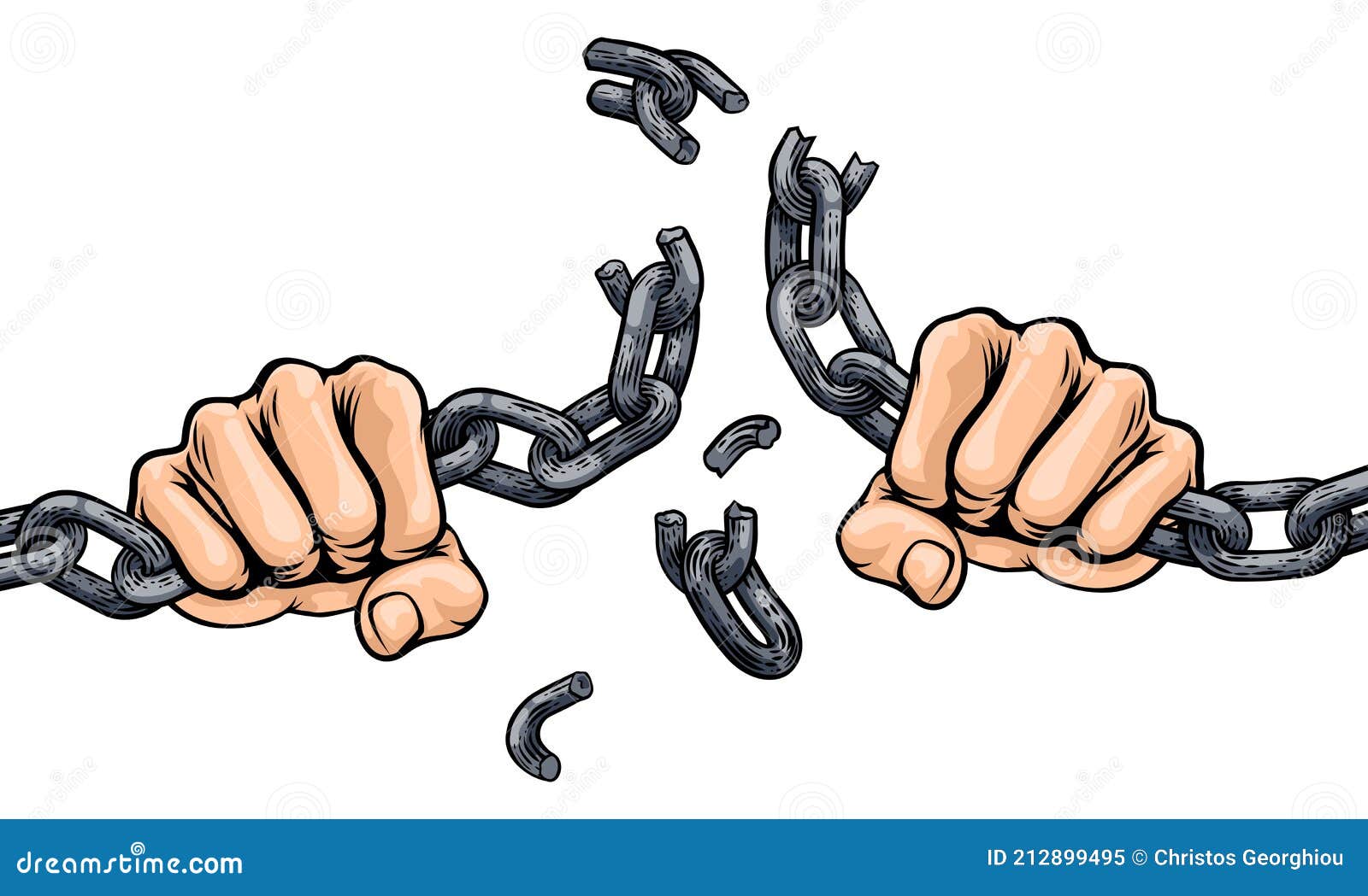 Breaking Chain Weak Link Concept 3d Royalty Free Illustration