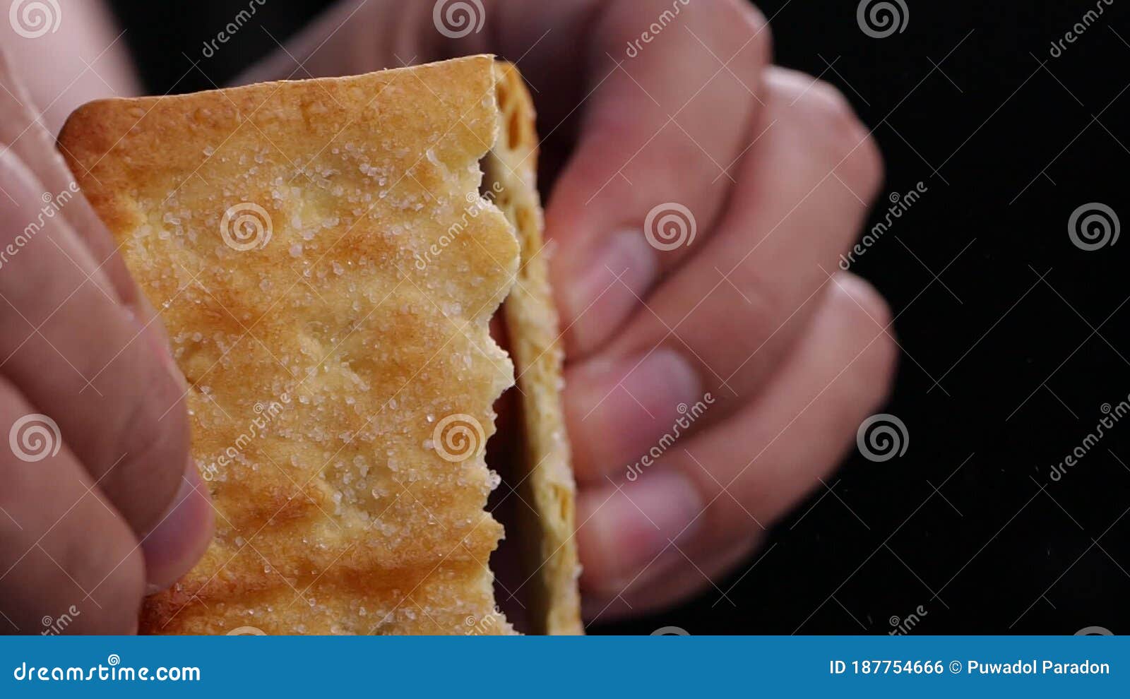 Hands Breaking Cracker with Sugar in Slow Motion Stock Footage - Video ...