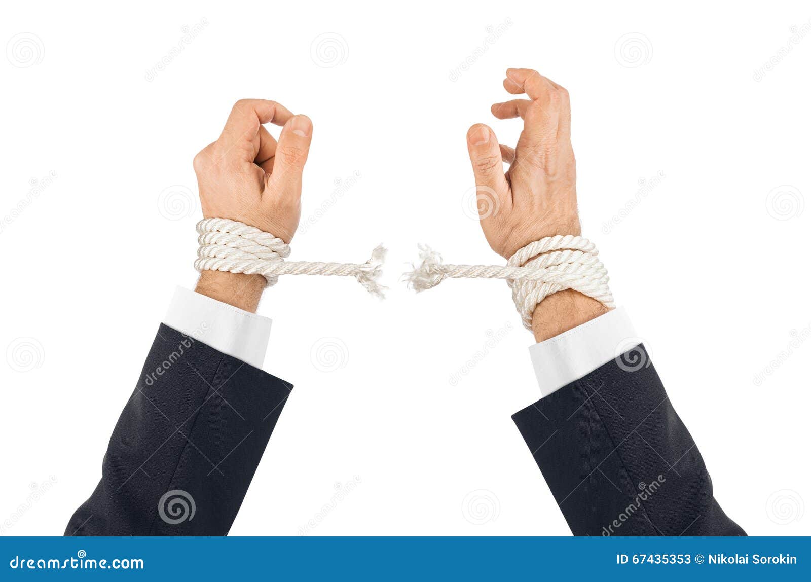 Hands and breaking rope stock image. Image of break, isolated - 67435353