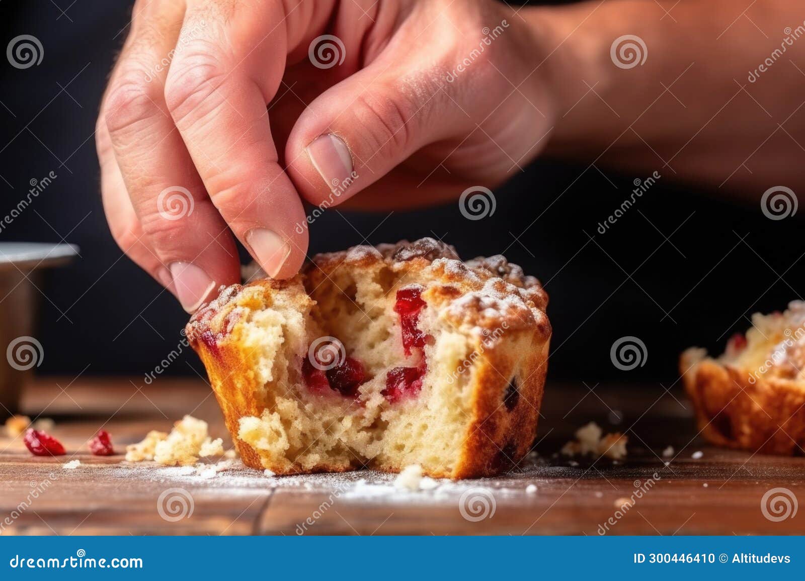 Hands Breaking a Warm Muffin in Half Stock Photo - Image of treat ...