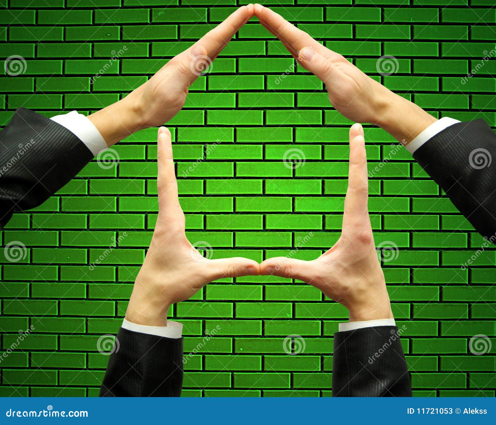 Hands on brick stock image. Image of construction, symbol - 11721053