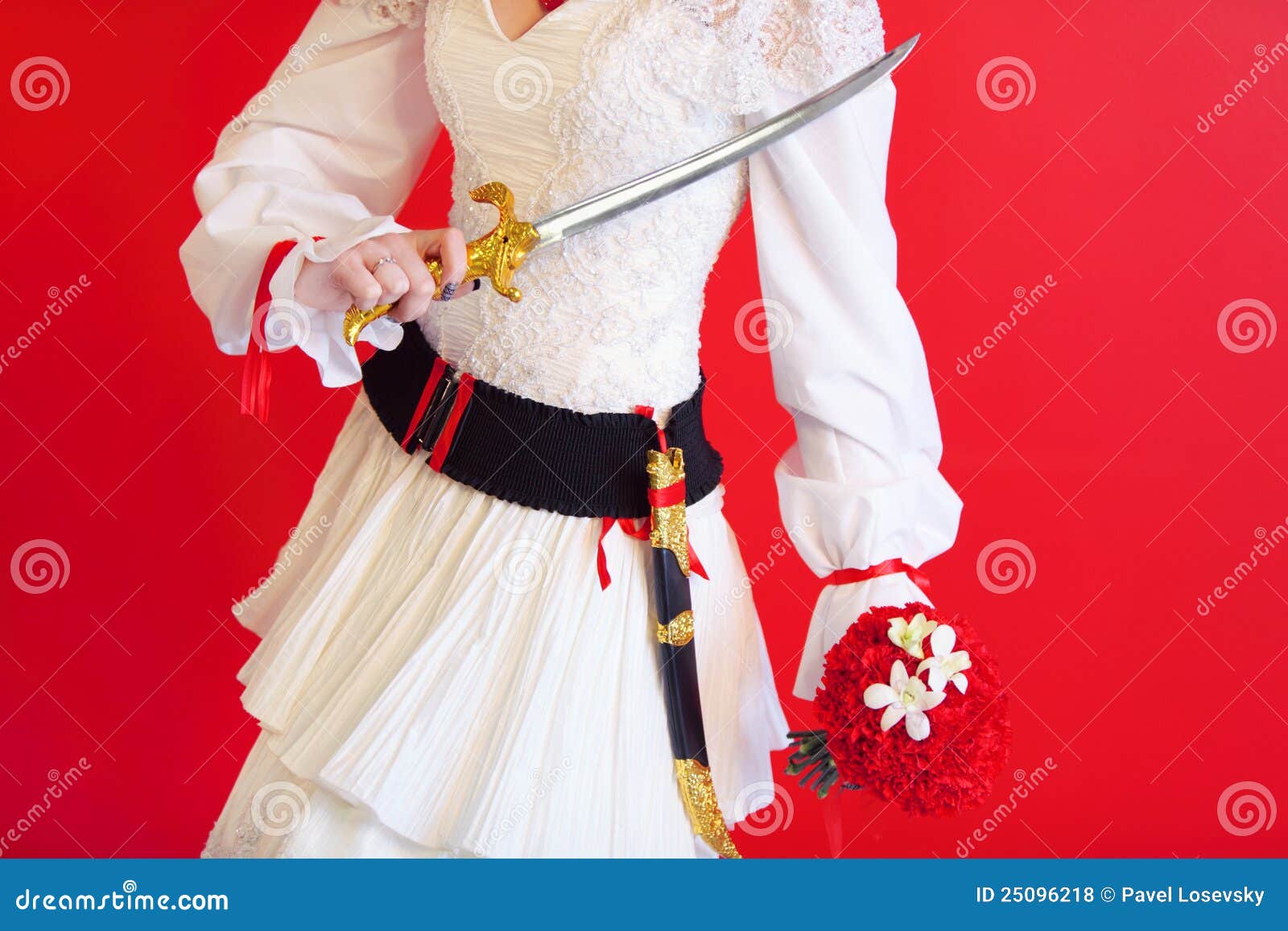 Hands of Bride with Dagger and Bouquet Stock Photo - Image of beautiful ...