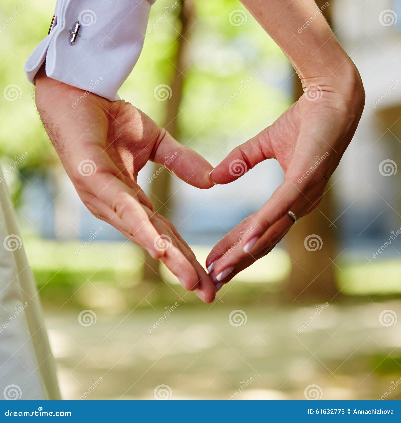 Hands Bride and Groom in Shape of Heart Stock Image - Image of married ...