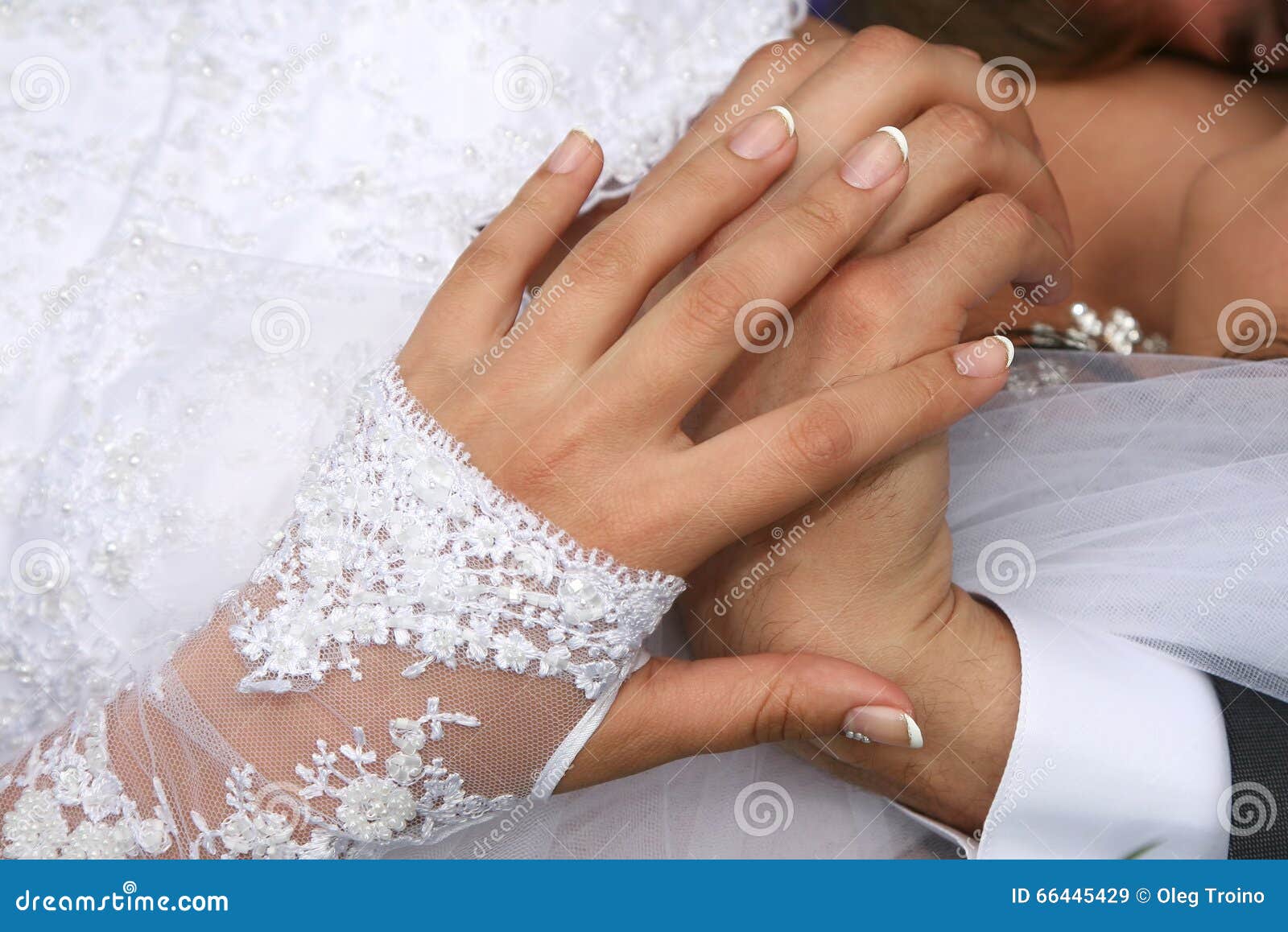 Hands of the Bride and Groom Together Stock Image - Image of happiness ...