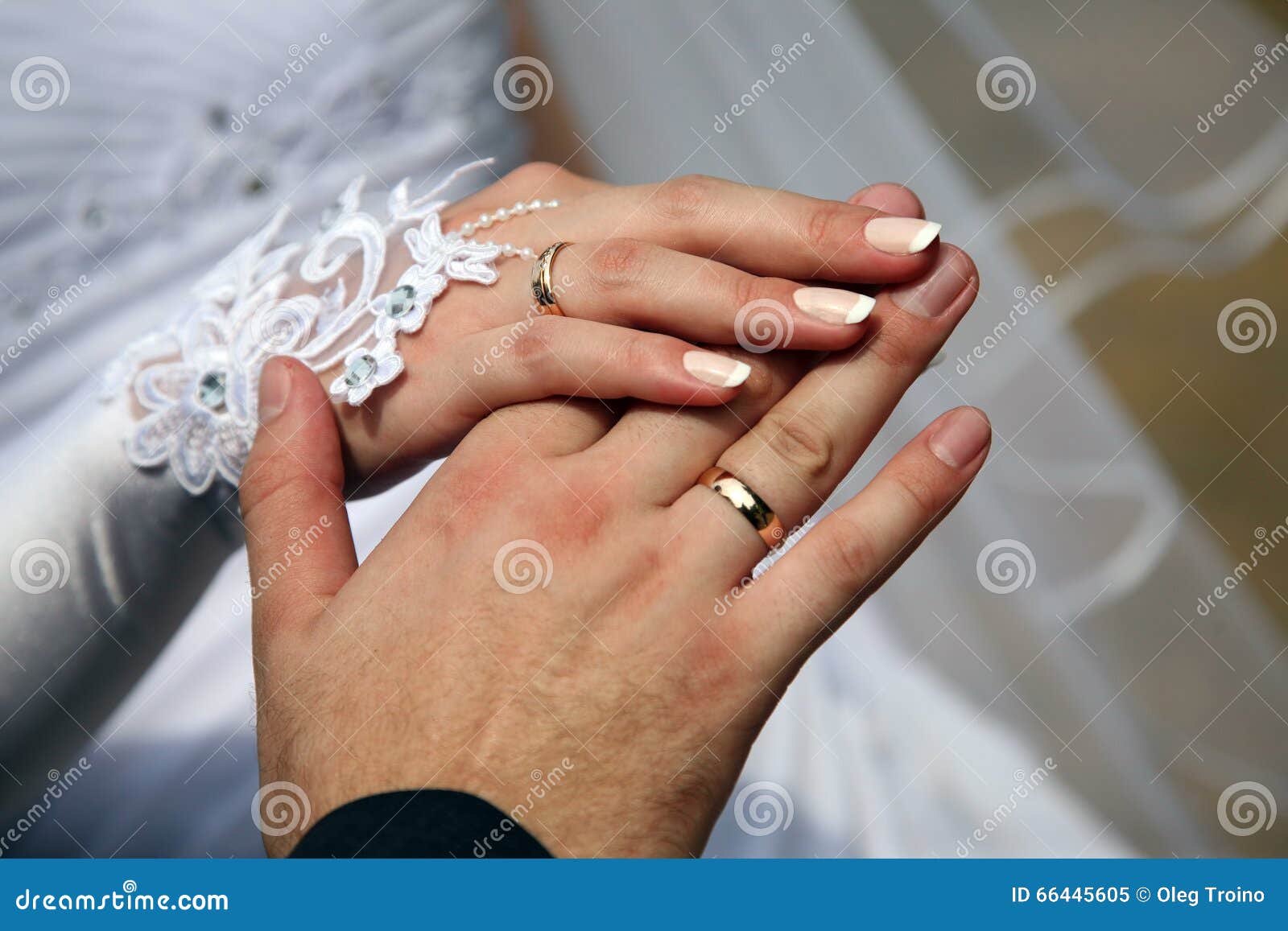 Hands of the Bride and Groom Together Stock Image - Image of holiday ...