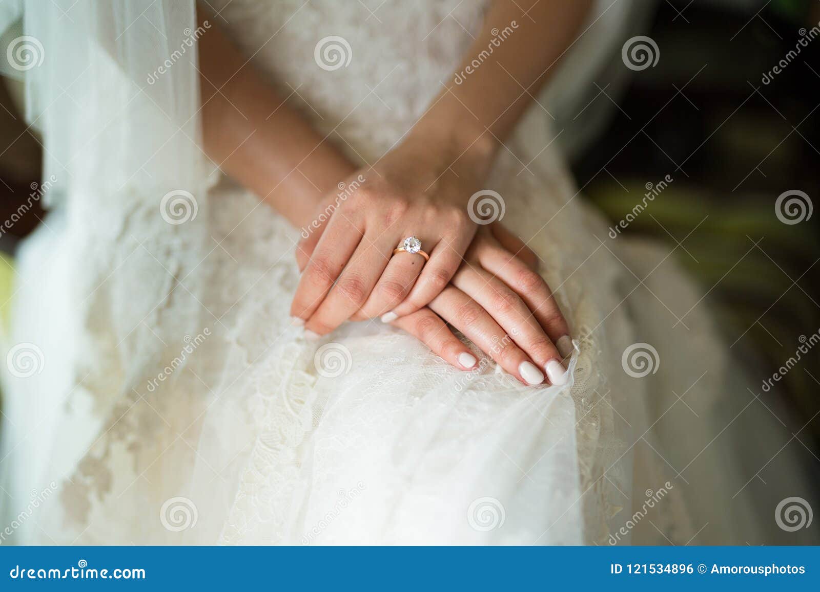 Hands of Bride on Wedding Day Stock Photo - Image of traditional, gold ...