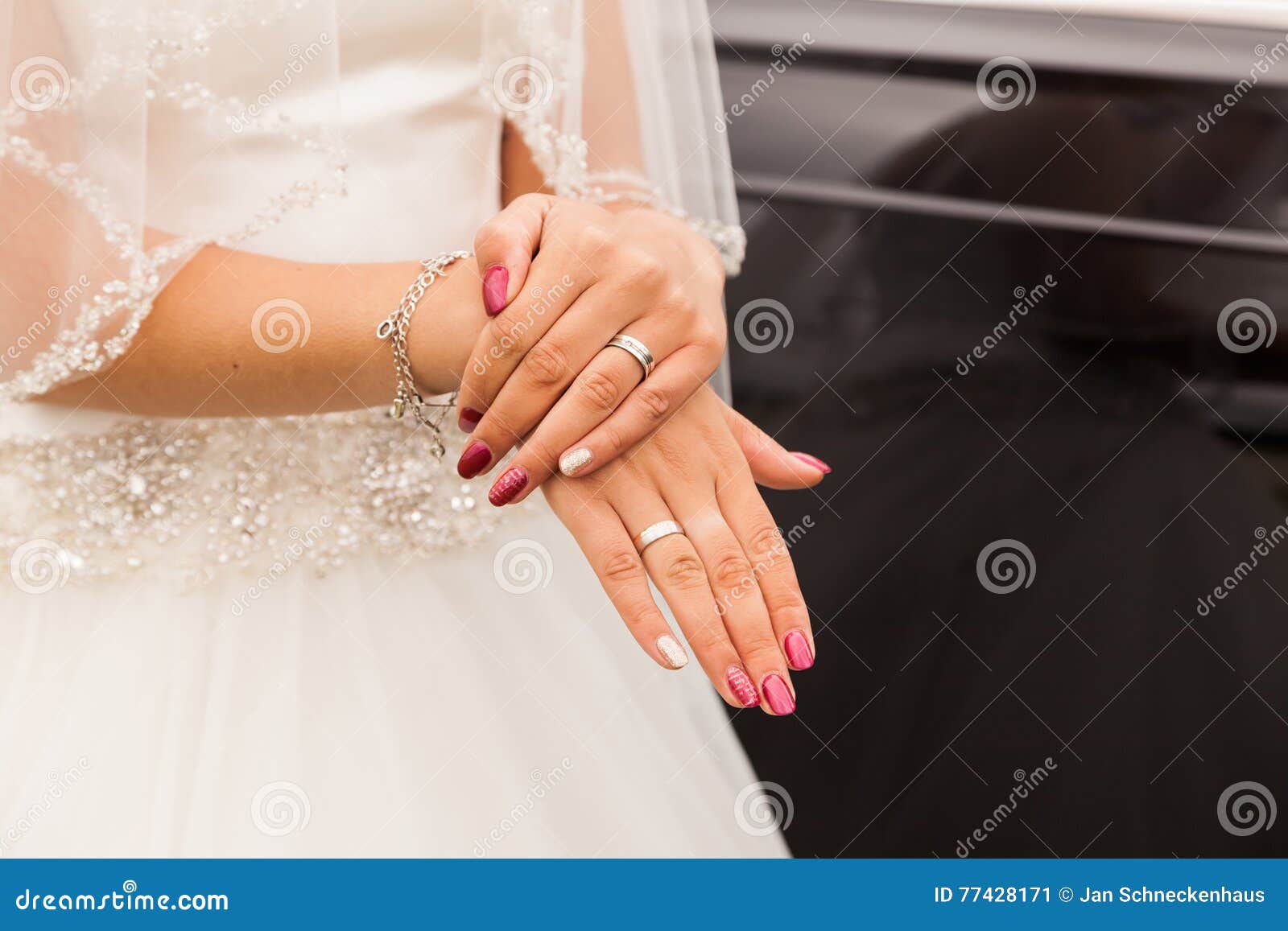 Hands of a Bride with Wedding Ring Stock Image - Image of elegance ...