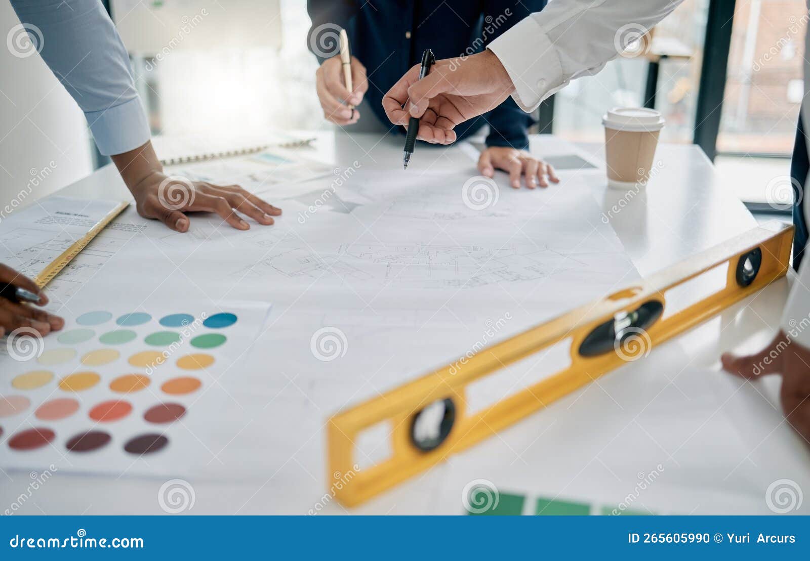 Hands, Building Blueprint and Architect Teamwork, Planning Construction ...