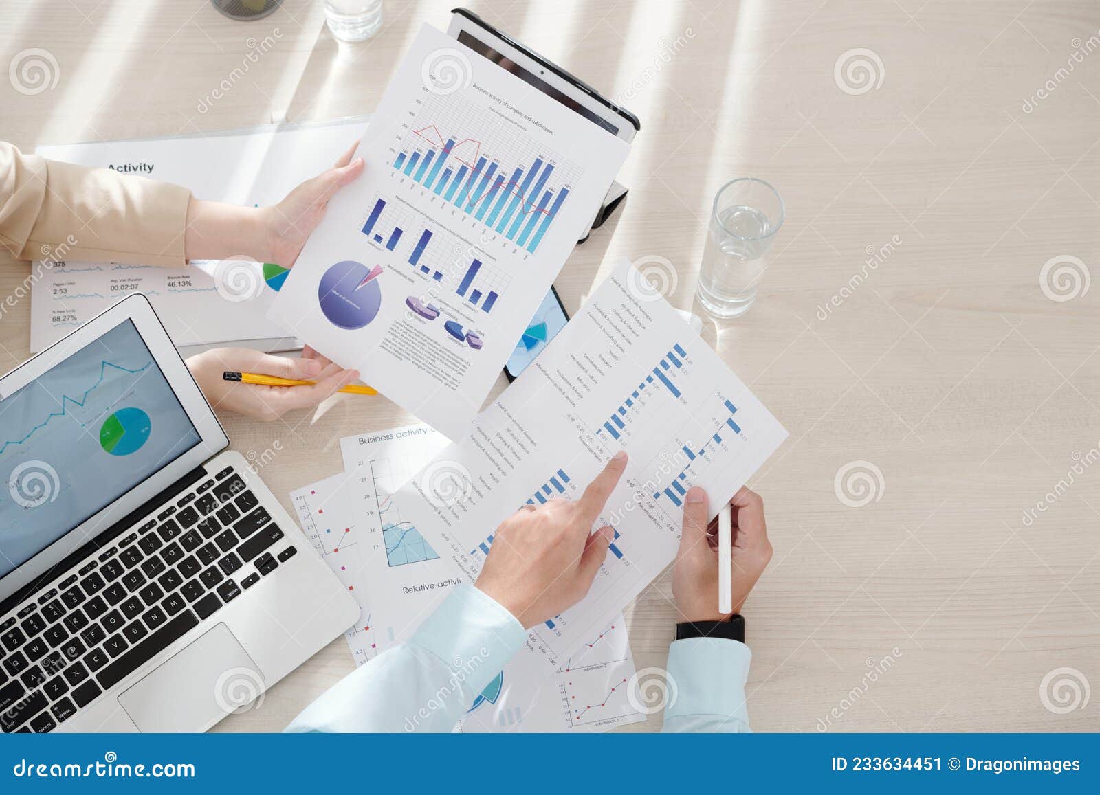 Business People Analyzing Report Stock Image - Image of strategy ...