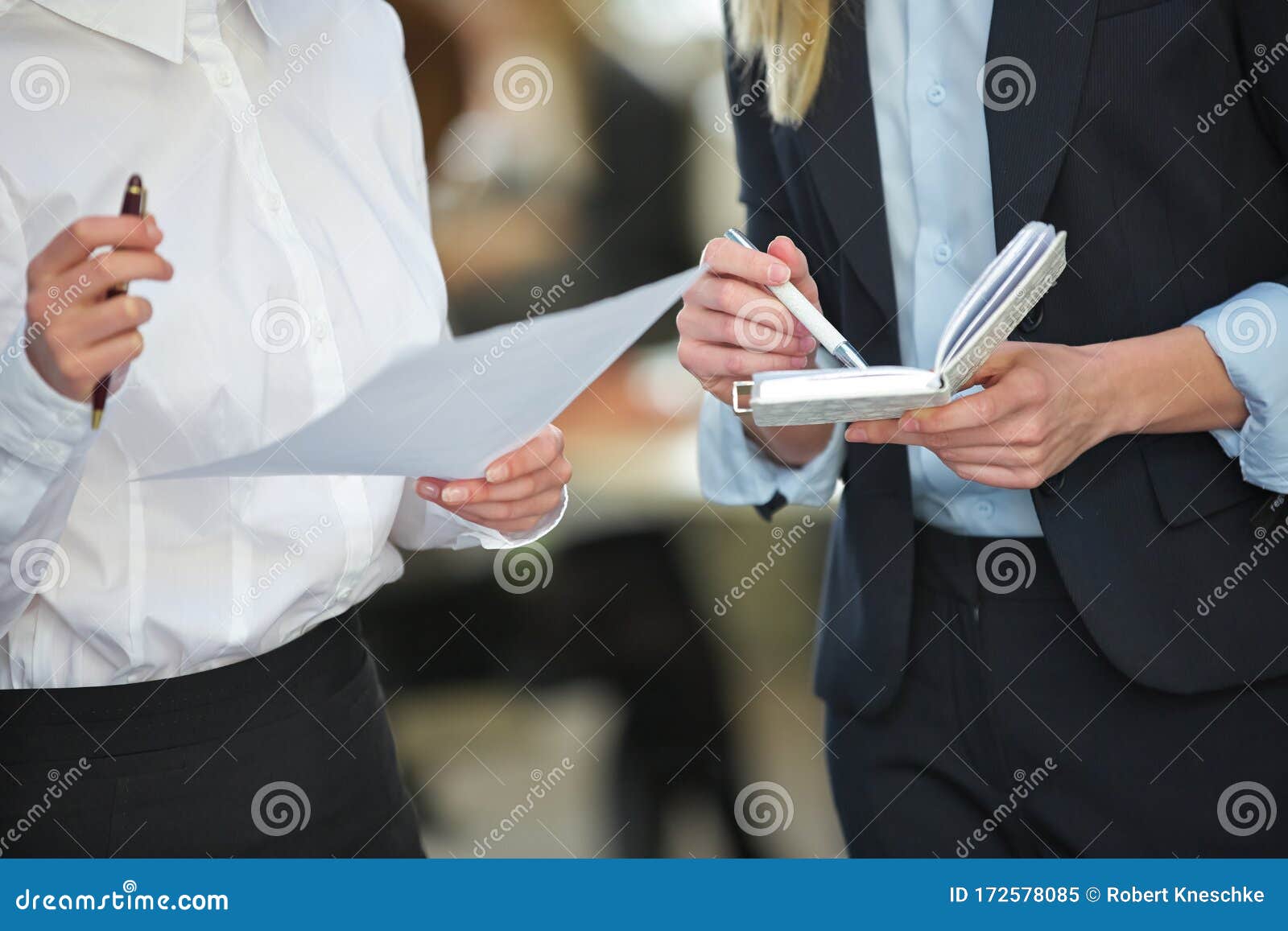 Hands of Business People Make an Appointment Stock Image - Image of ...