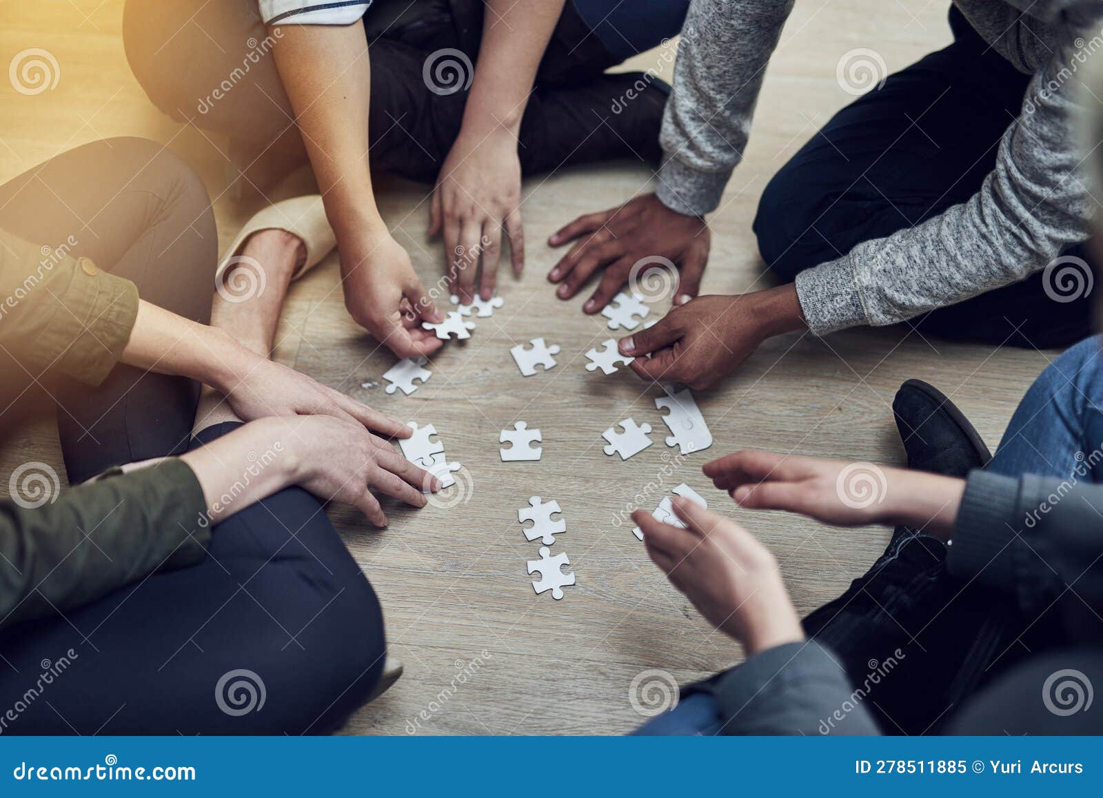 Hands, Business People and Puzzle in Circle, Diversity or Teamwork for ...