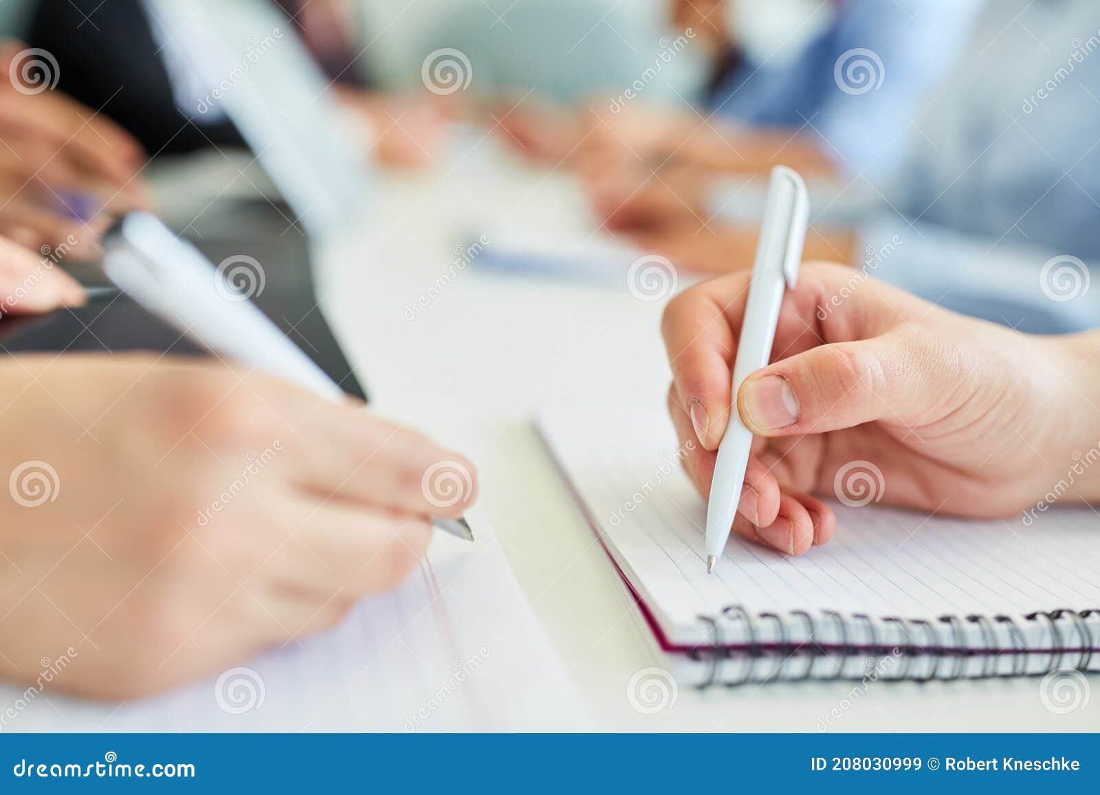 Hands of Business People Take Notes Stock Image - Image of ...