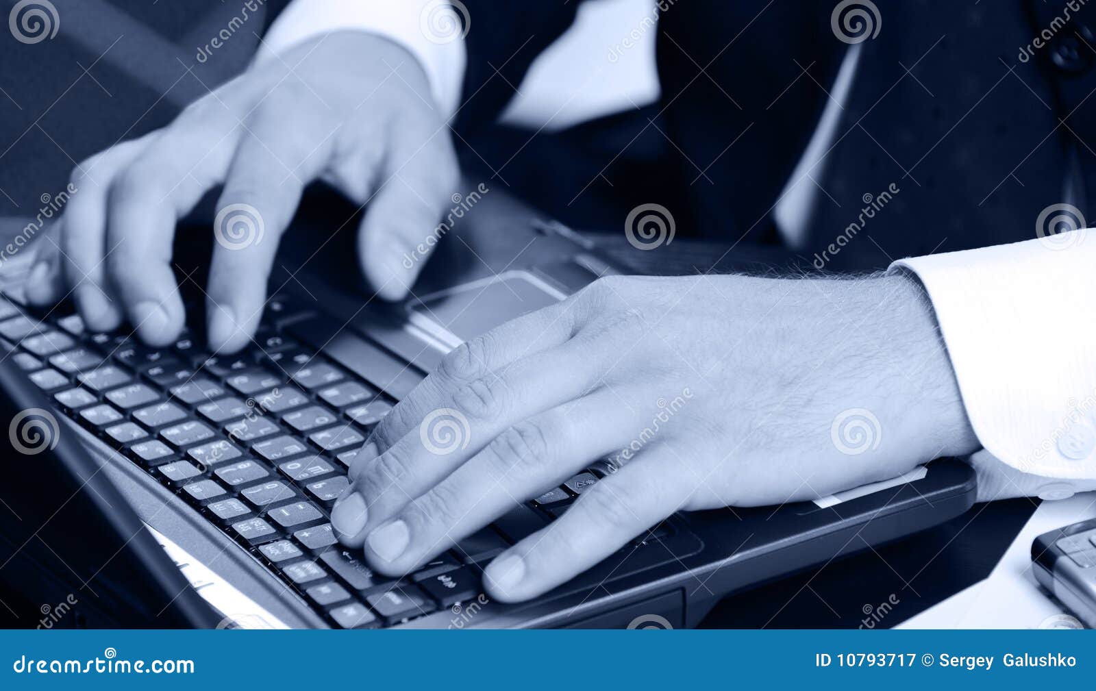 Hands of the Businessman Above the Keyboard Laptop Stock Image - Image ...