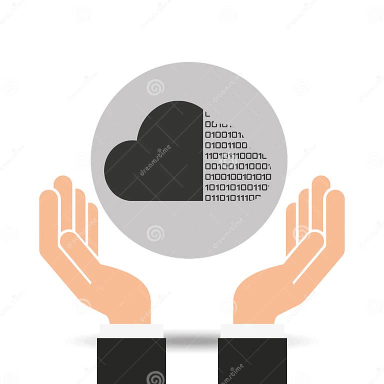 Hands Businessman Data Cloud Binary Stock Vector - Illustration of global, binary: 81704337
