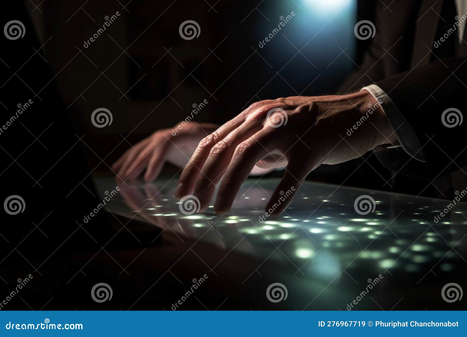 The Hands of Businessman Pressing on Computer Screen with Generative AI ...