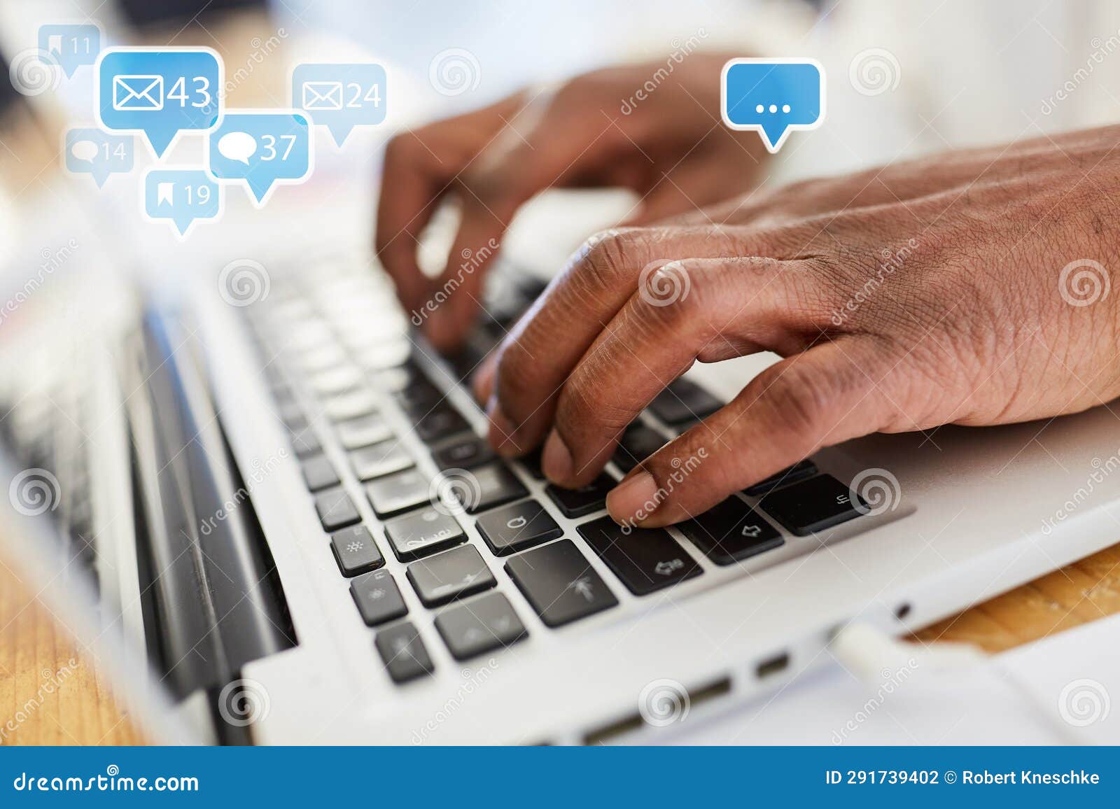 Hands of Businessman Waiting while Writing an Email Stock Photo - Image ...