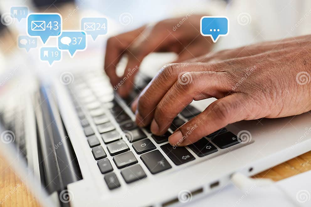 Hands of Businessman Waiting while Writing an Email Stock Photo - Image ...