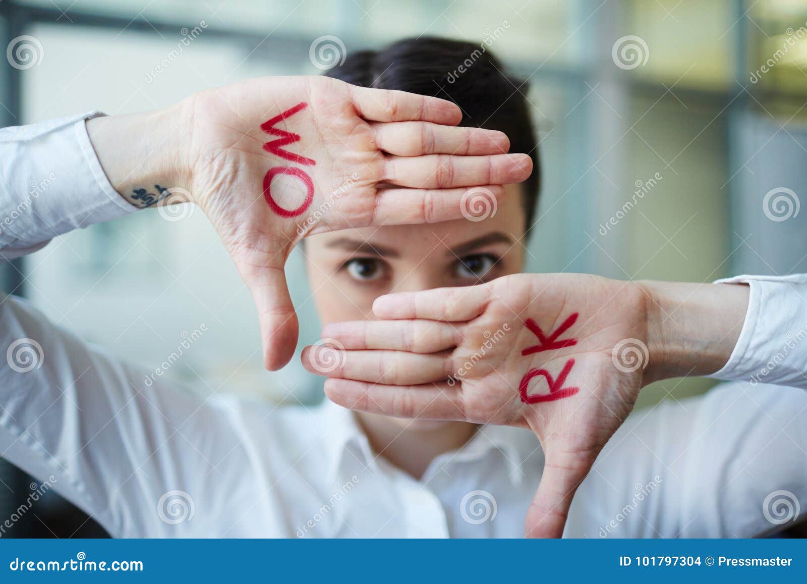 Encourage for work stock photo. Image of businesswoman - 101797304